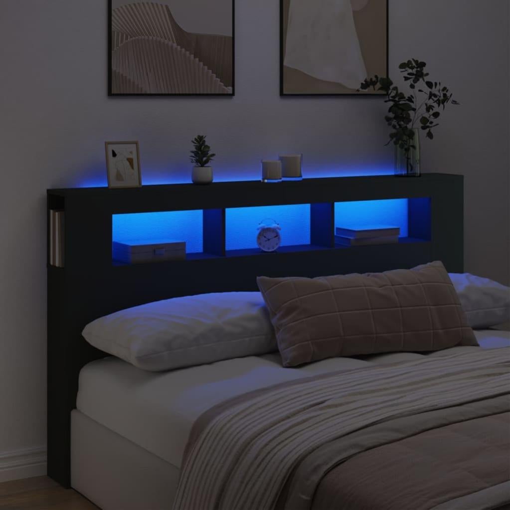 Cabecero con LED，Cabecero de cama，Panel de Cabecera madera de ...