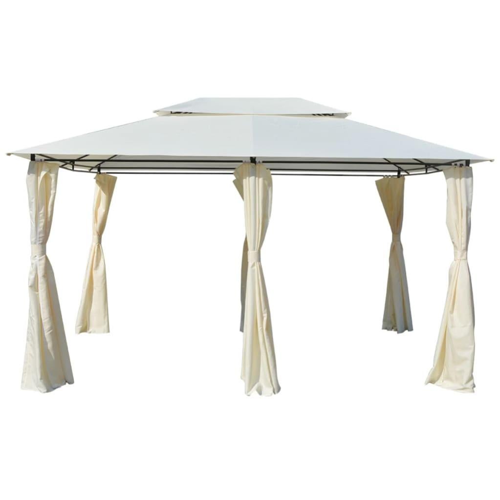 Gazebo da Giardino | Gazebo da Esterno con Tende 4x3 m Bianco CFW65351 ...