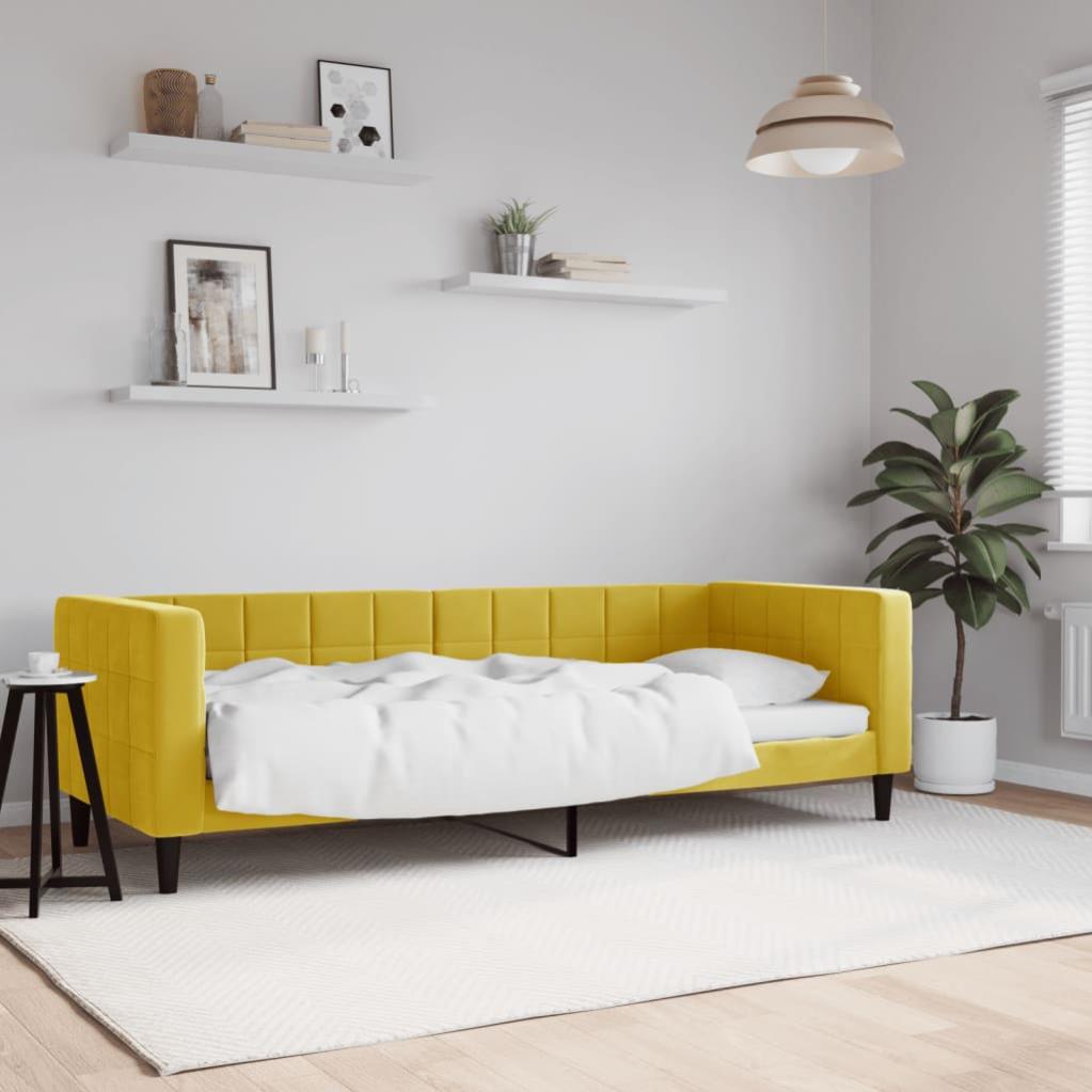 Lit de repos，Lit simple，Divan-lit jaune 80x200 cm velours CFW778357 ...