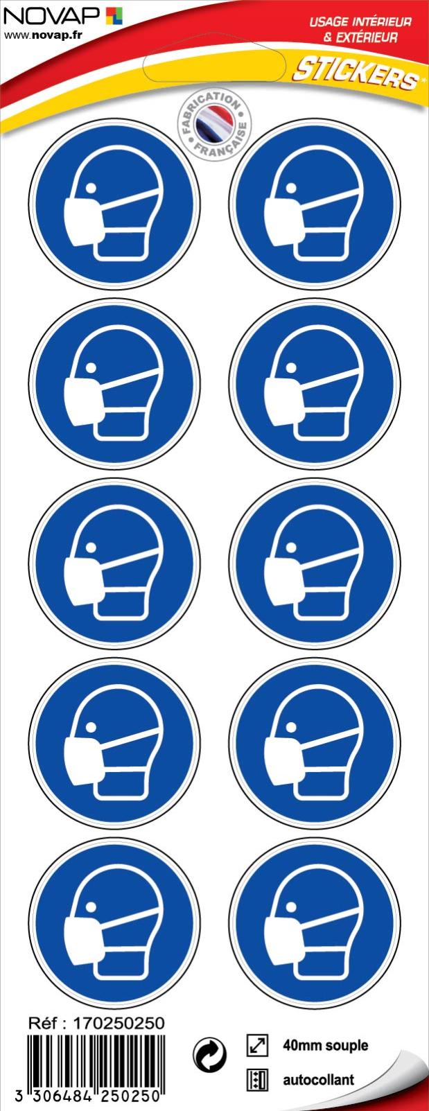 Planche 10 Pictogrammes Ø 40mm - Protection temporaire des Voies ...