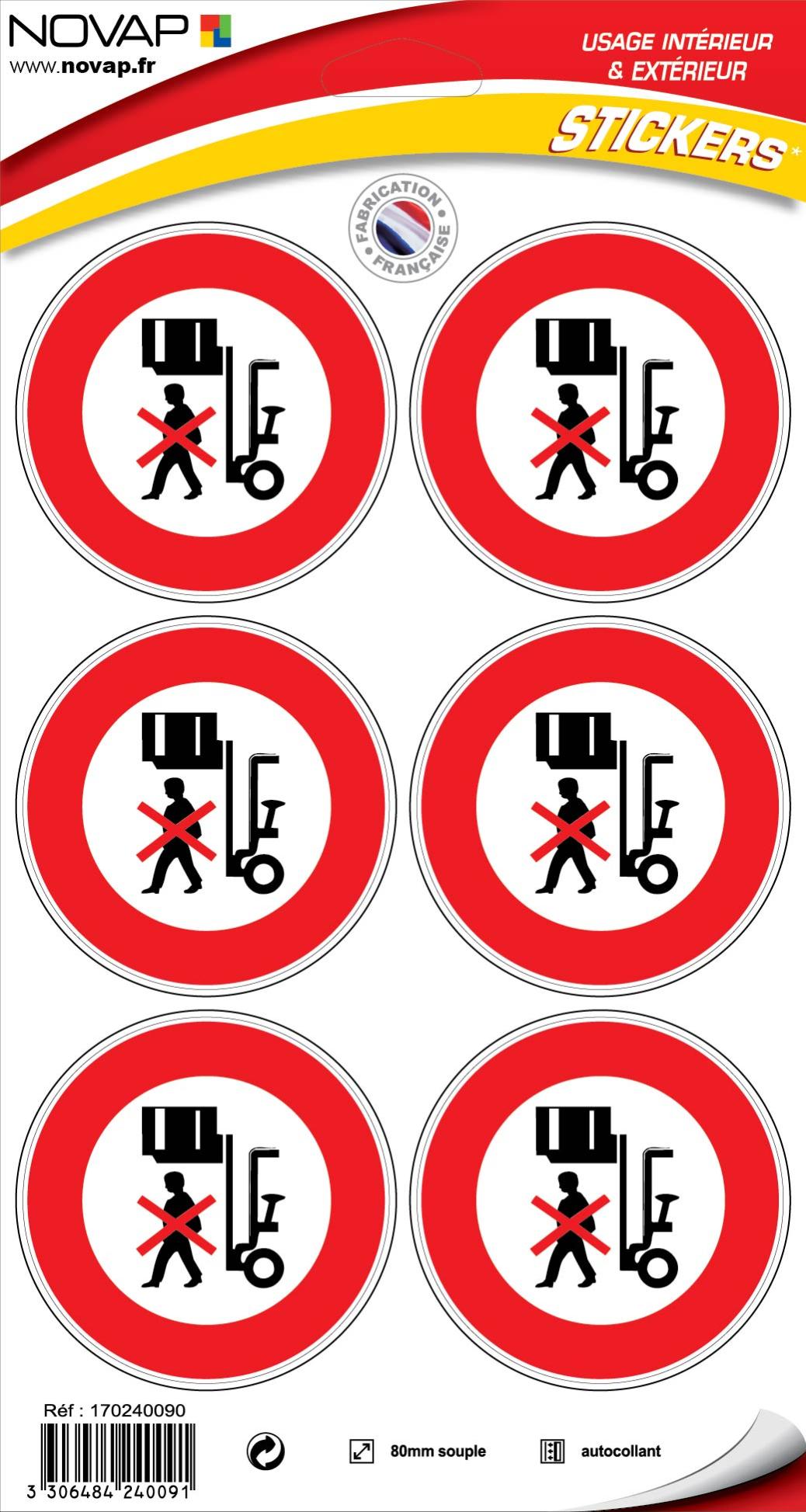 Planche 6 Pictogrammes Ø 80mm - Interdit de Passer Sous la charge ...