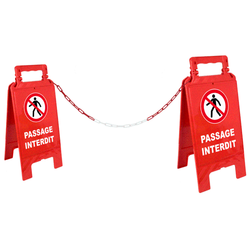 Kit Passage interdit + 5m de chaîne Ø6mm - 4292045 | Leroy Merlin