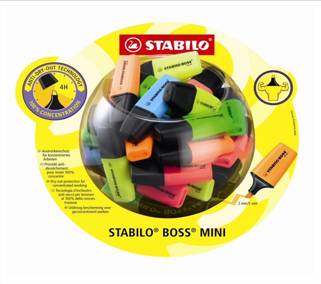 Stabilo Boss Mini Display avec 50 marqueurs fluorescents - Trait entre ...