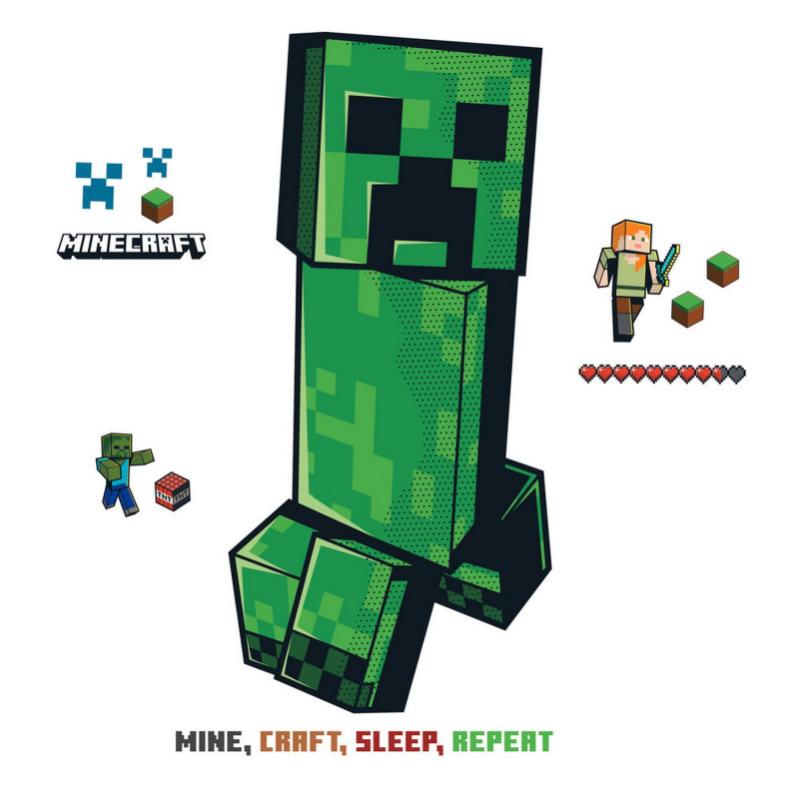 Stickers repositionnables - Minecraft - Creeper - Mine - Craft - Sleep ...