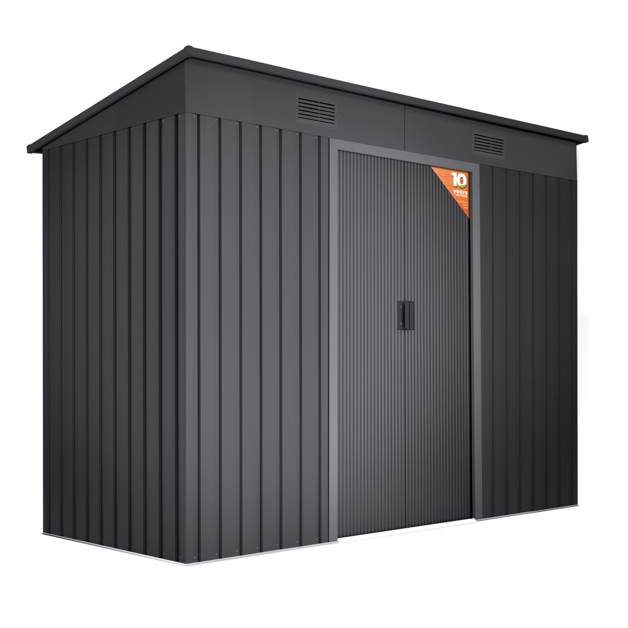 Casetta da giardino in metallo 3,14m2 Oulu Dark - Porta scorrevole ...