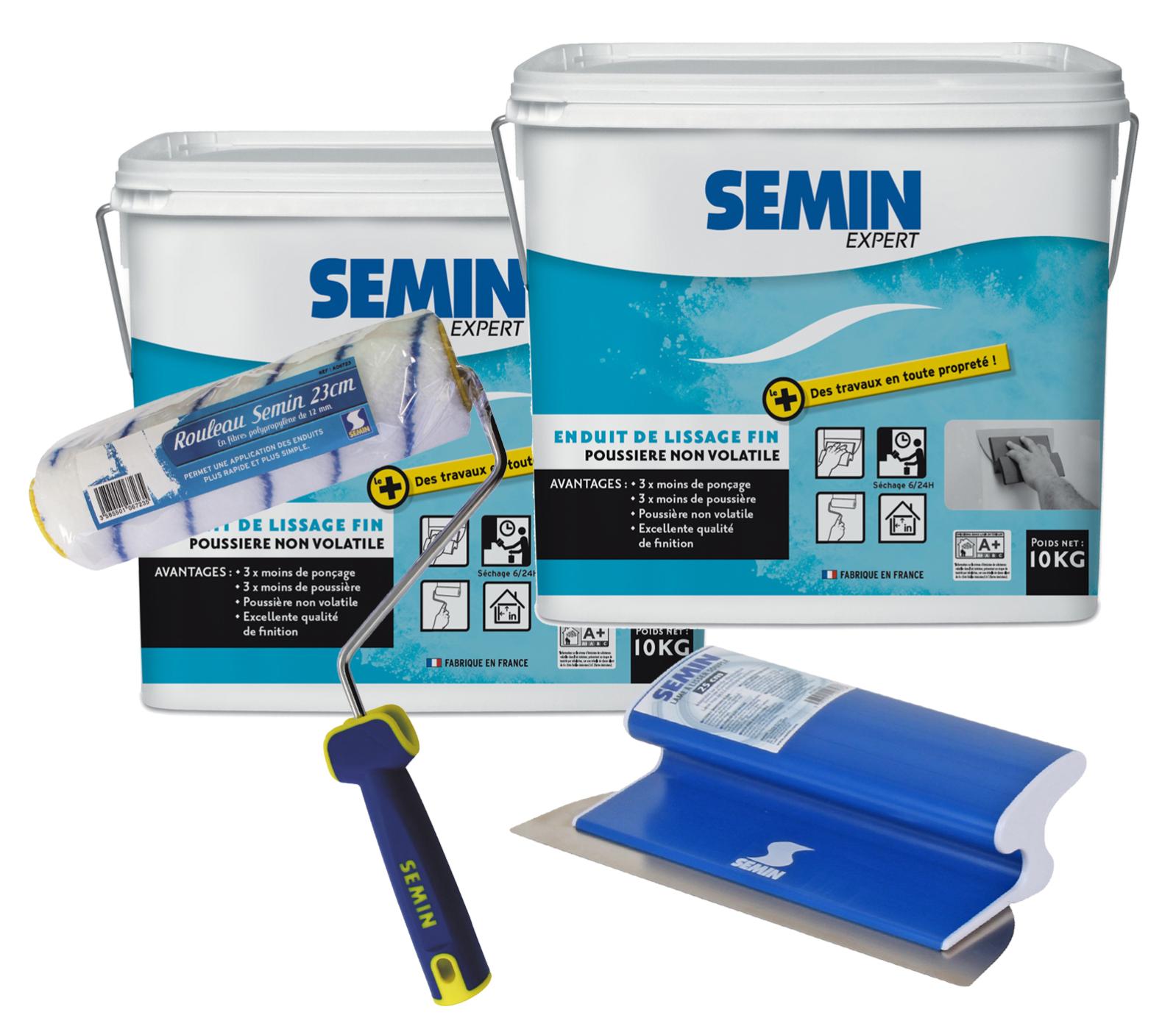 Semin - Enduit de Lissage pour Finition des Murs - Intérieur - Seau de ...