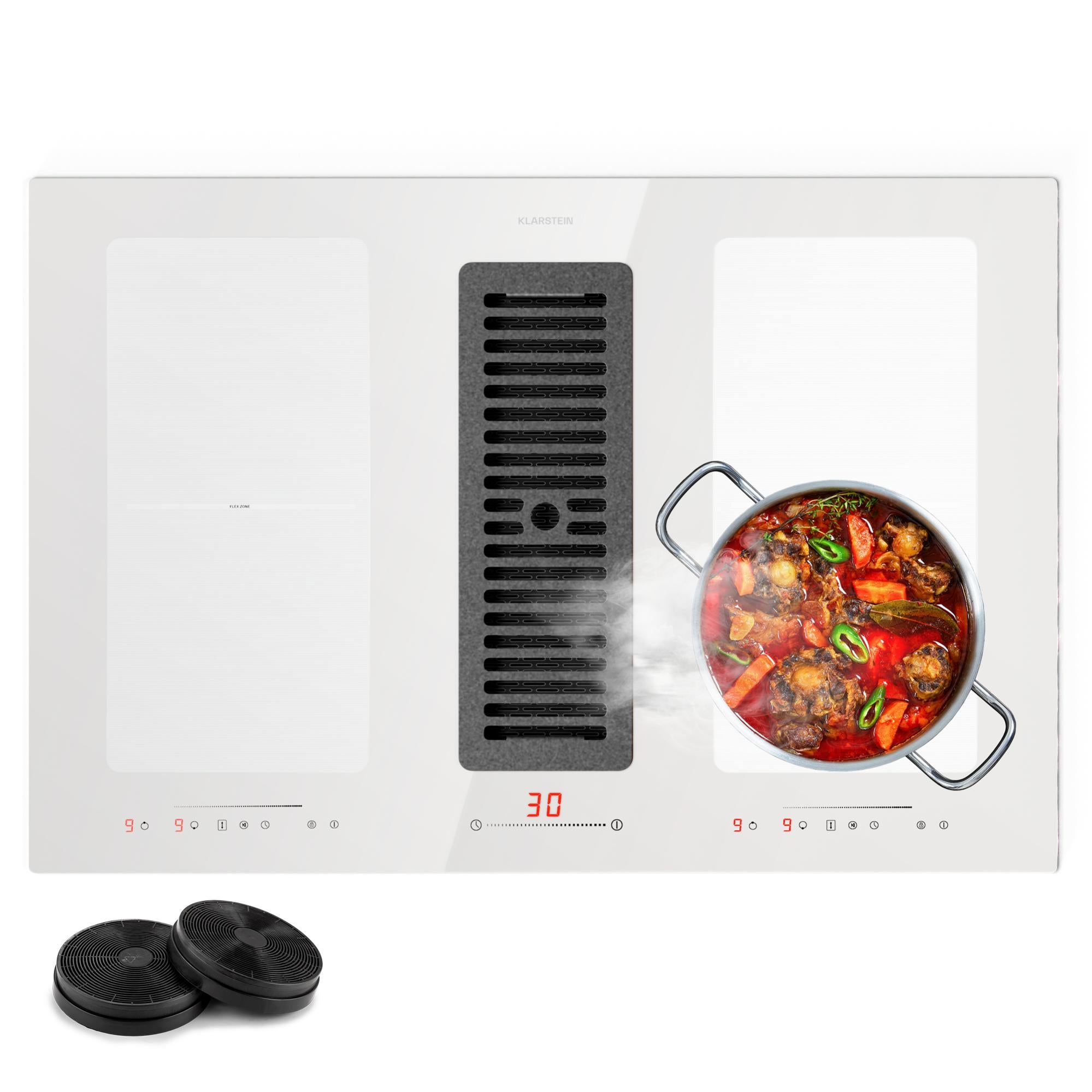 Klarstein Plaque de Cuisson Induction 2en1 avec Hotte Aspirante ...
