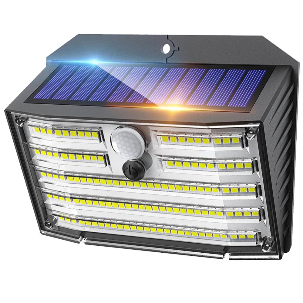 Luz solar al aire libre 126 LED, luz de sensor de movimiento inalámbrico, luz de seguridad ...