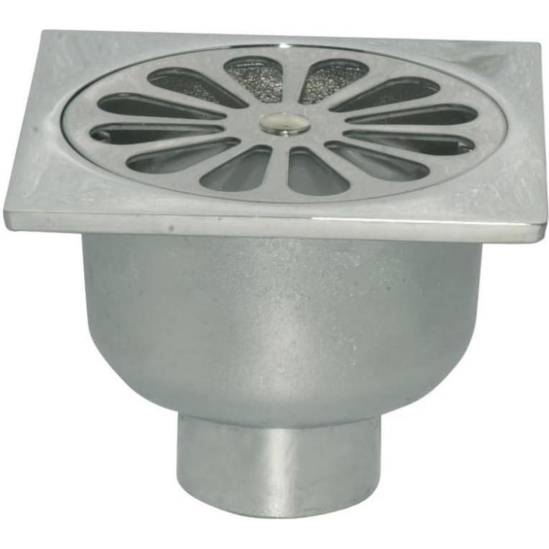 Siphon de sol 200 x 200 droit chrome | Leroy Merlin