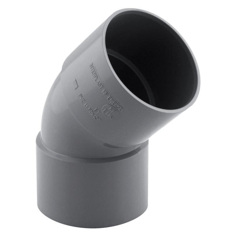 Pvc Evacuazione gamma PRO 45° femmina/femmina Ø50 | Leroy Merlin