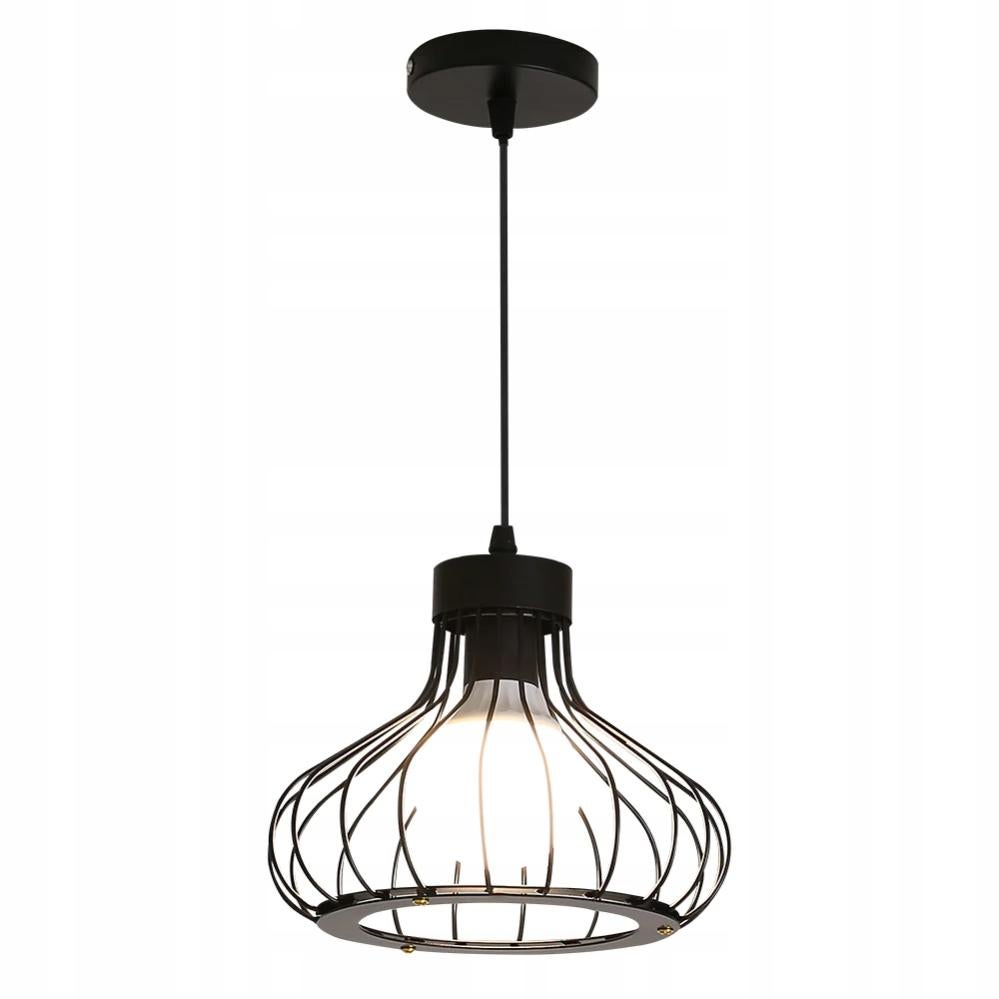 Lustre industriel en métal, lustre cage rétro, abat-jour lustre rétro ...