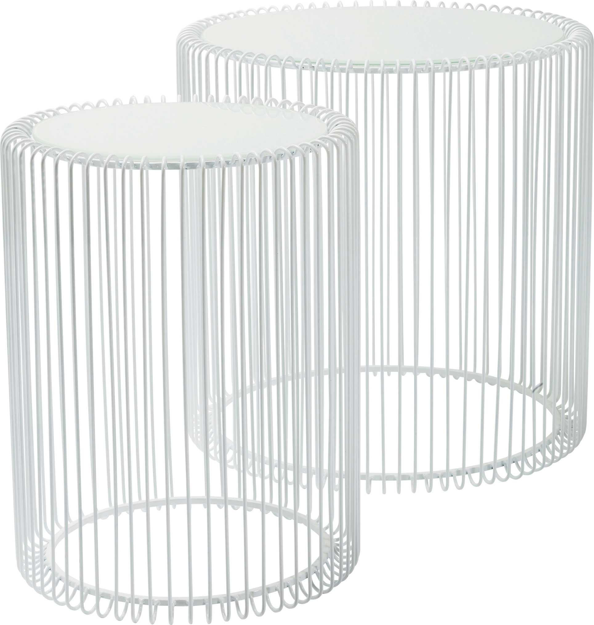 Tables d'appoint rondes Wire blanches set de 2 Kare Design | Leroy Merlin