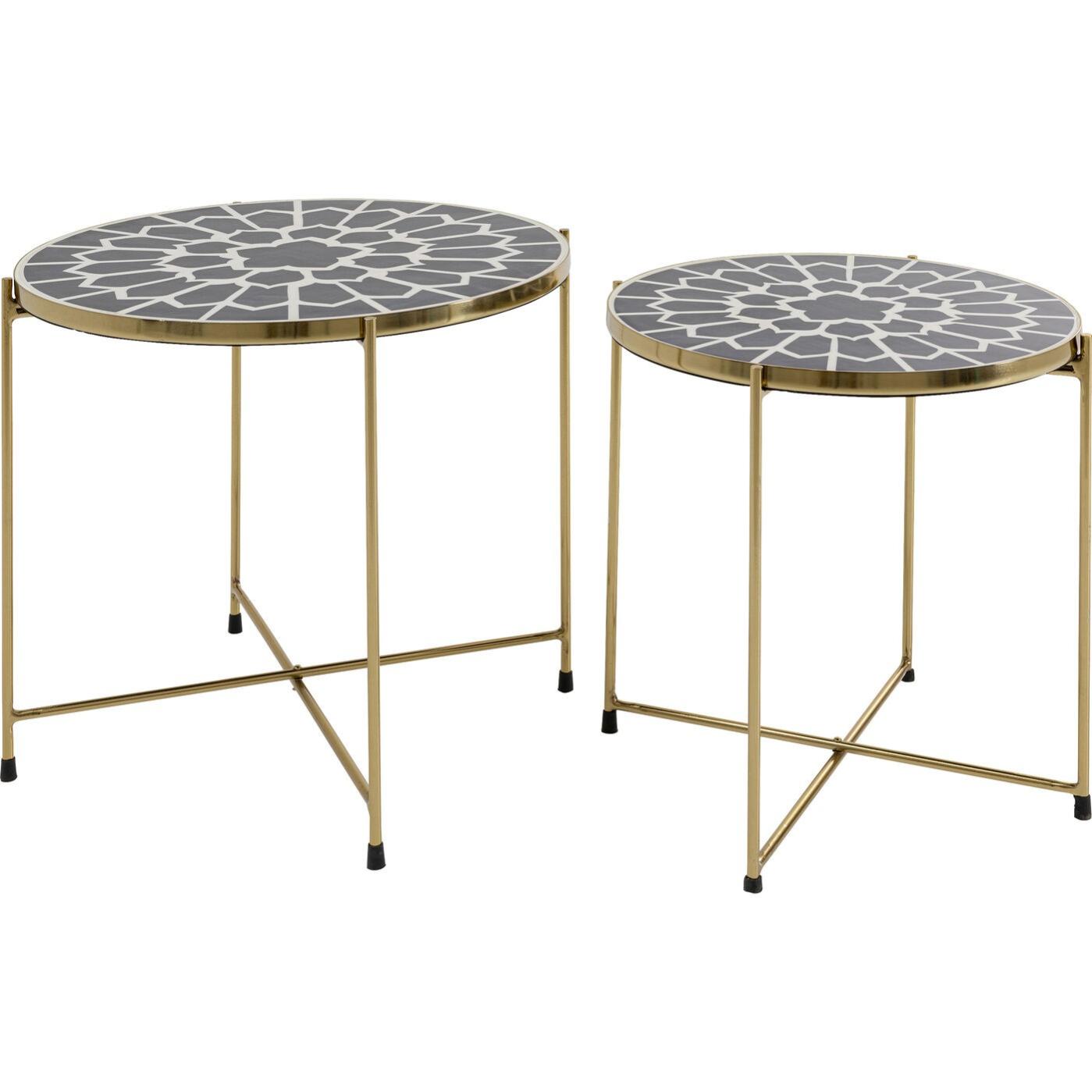 Tables d'appoint Priya noires set de 2 Kare Design | Leroy Merlin