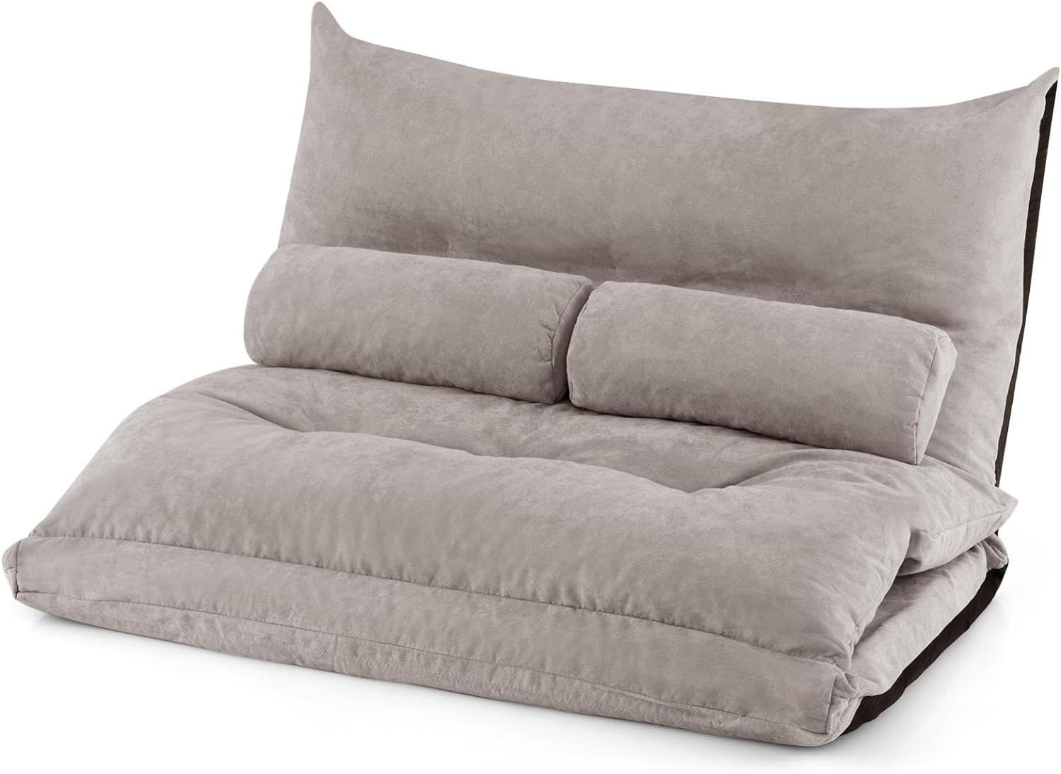 Fauteuil de Sol Convertible 2 Places 180 x110 cm, Pliable avec Dossier ...