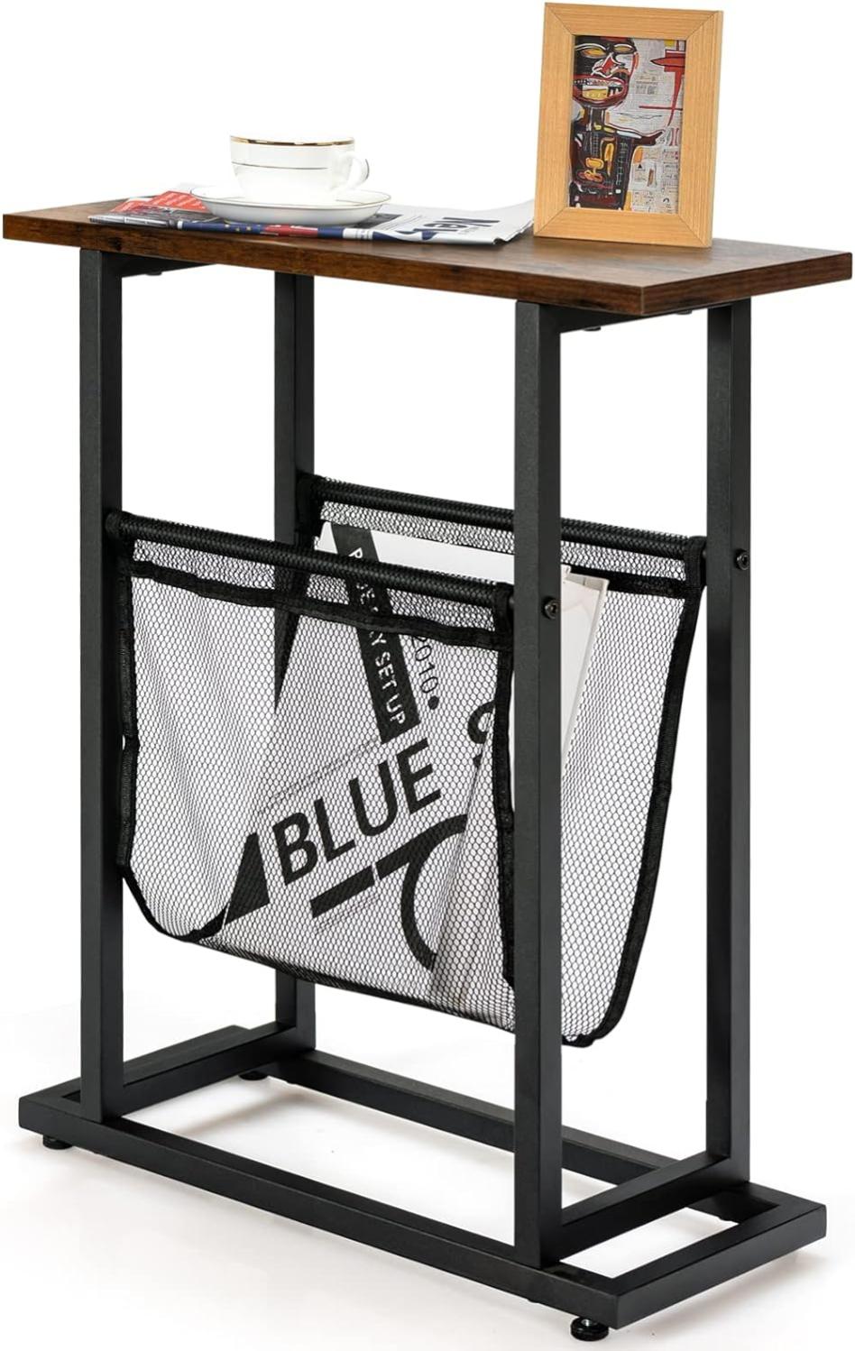 Table d'Appoint Industriel, Table de Chevet, Bout de Canape, avec Sac ...