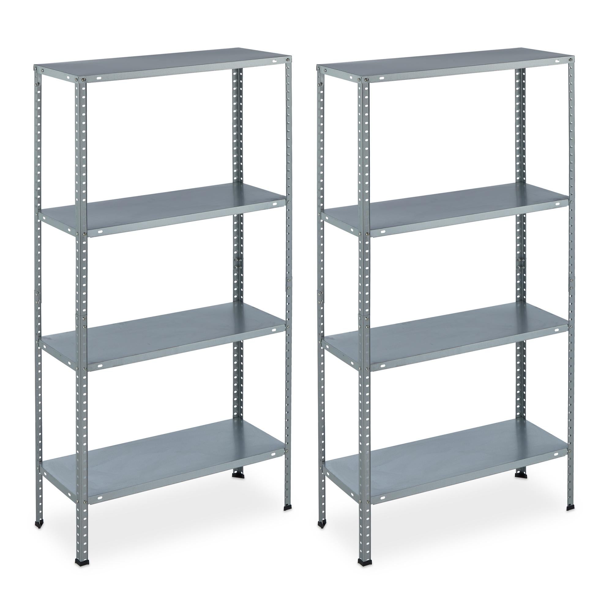 Étagère à charge lourde galvanisée, lot de 2, HLP 145x75,5x30 cm, 4 ...