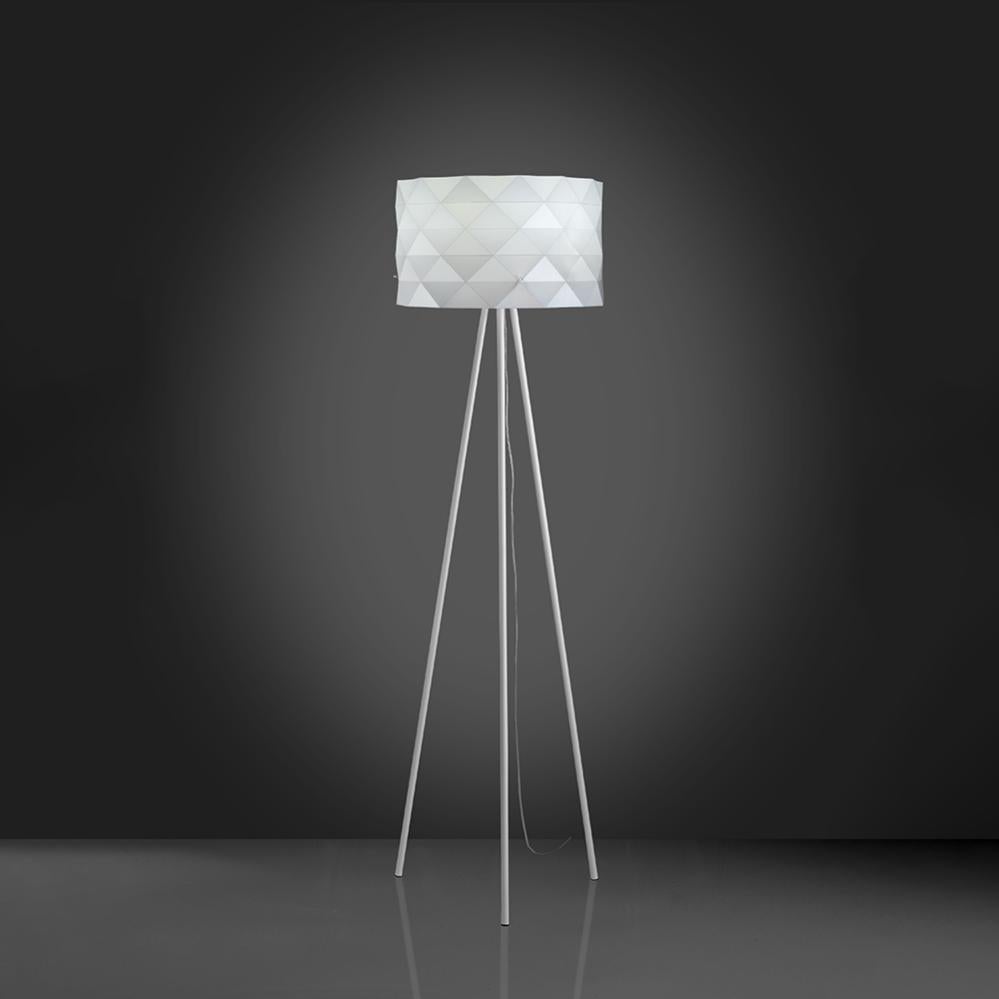 Lampada Da Terra Treppiede 1 Luce Prisma In Polilux Bianco H146 Made In ...
