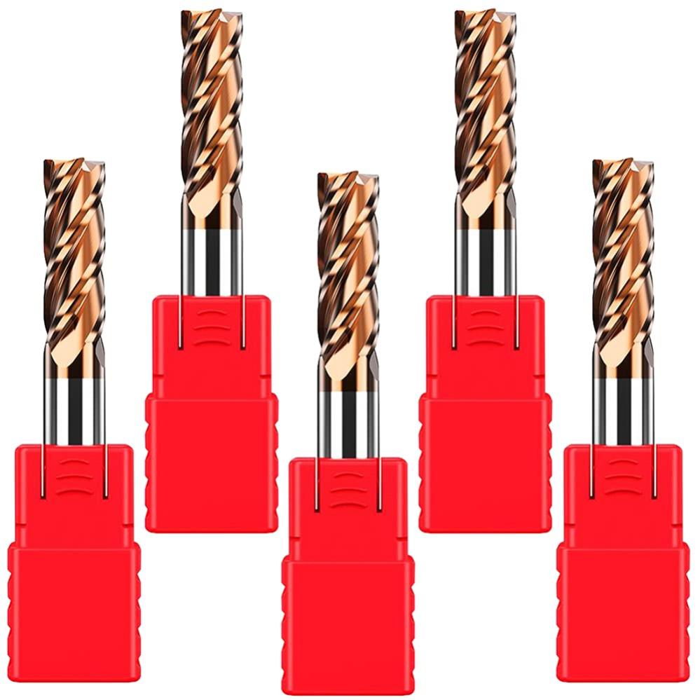 5pcs Fraise en bout en carbure de tungstène à 4 Dents Fraise CNC ...