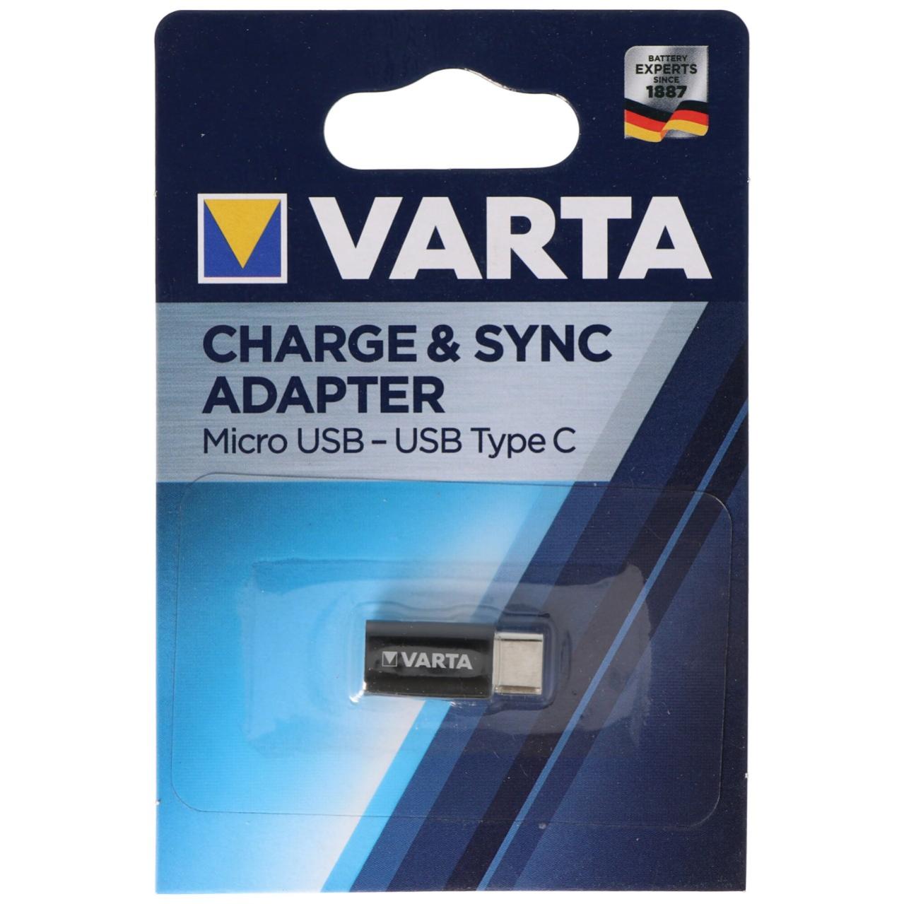 Adaptateur Varta Micro-USB de Micro-USB vers USB Type C Charge & Sync ...