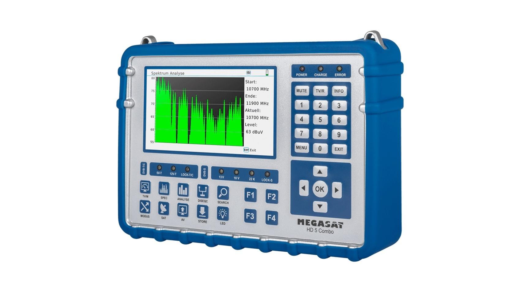Mesureur de Champ Satellite - MEGASAT HD 5 Combo - DVB-S /-S2 /-S2X, DVB-T / -T2, DVB-C / -C2 ...