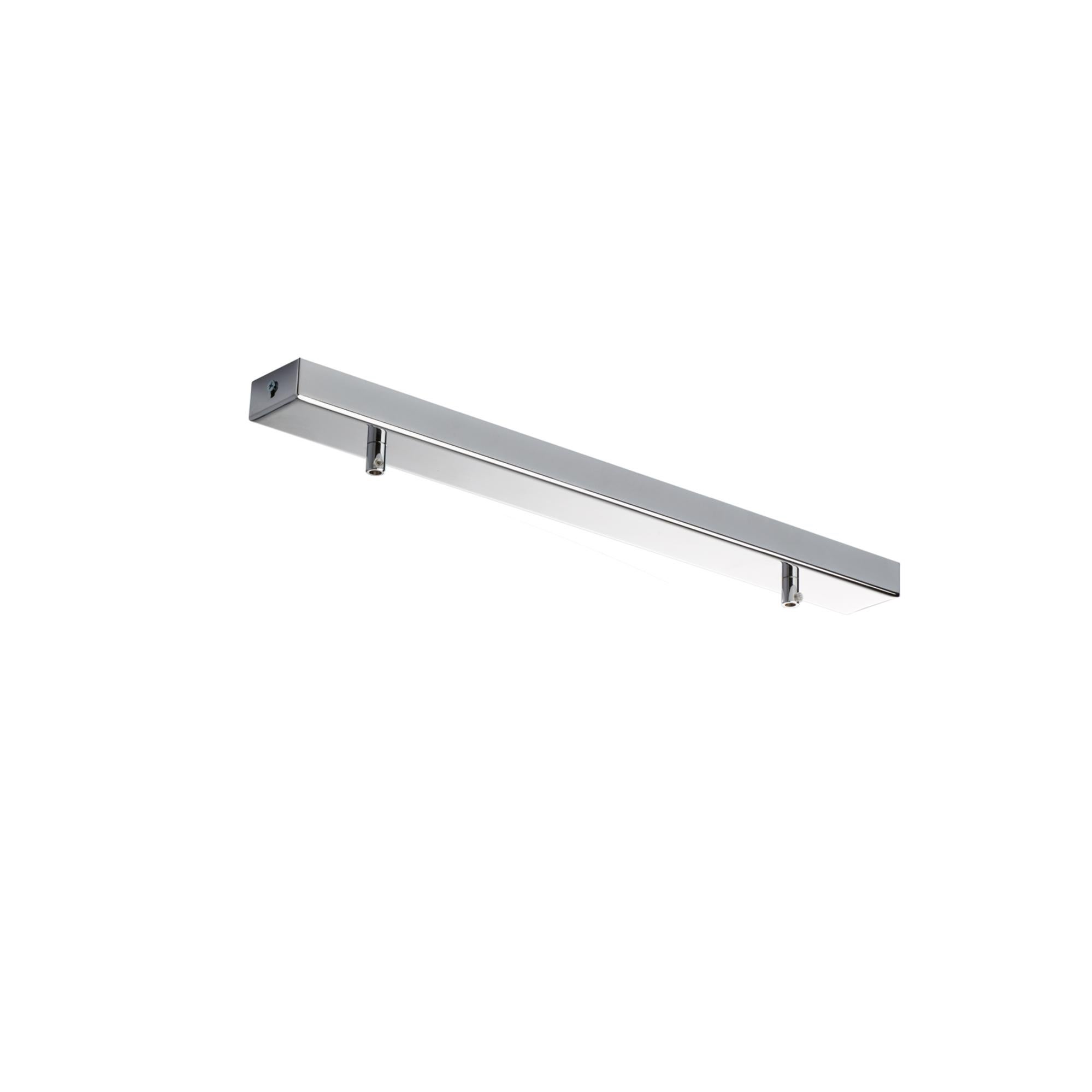 Binario Rettangolare Multicavo 2 Luci In Ferro Cromato 50 Cm | Leroy Merlin