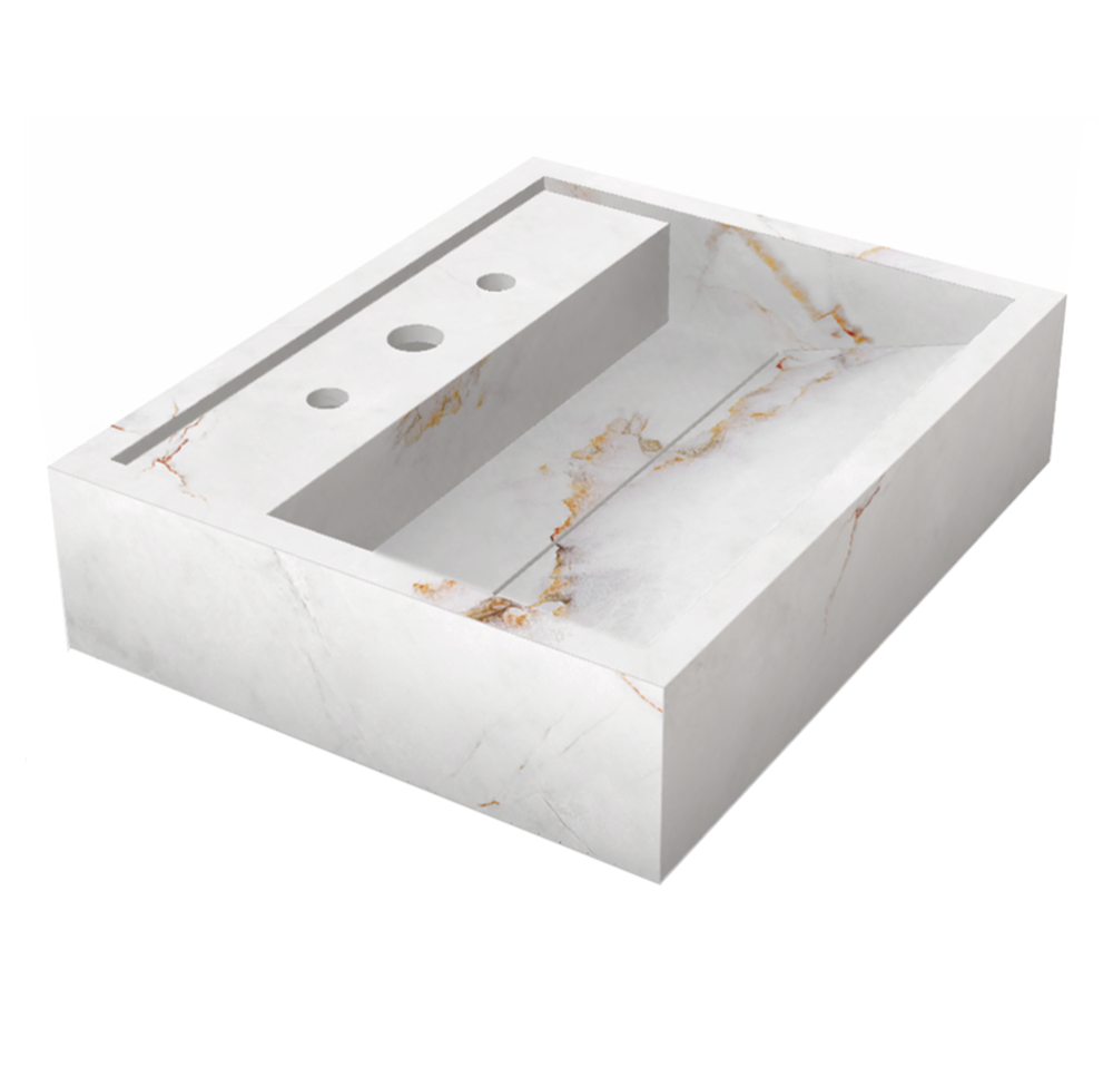 LAVABO SOBRE ENCIMERA HECHO DE PORCELANICO TECNICO ESTILYAWASHBASIN ...
