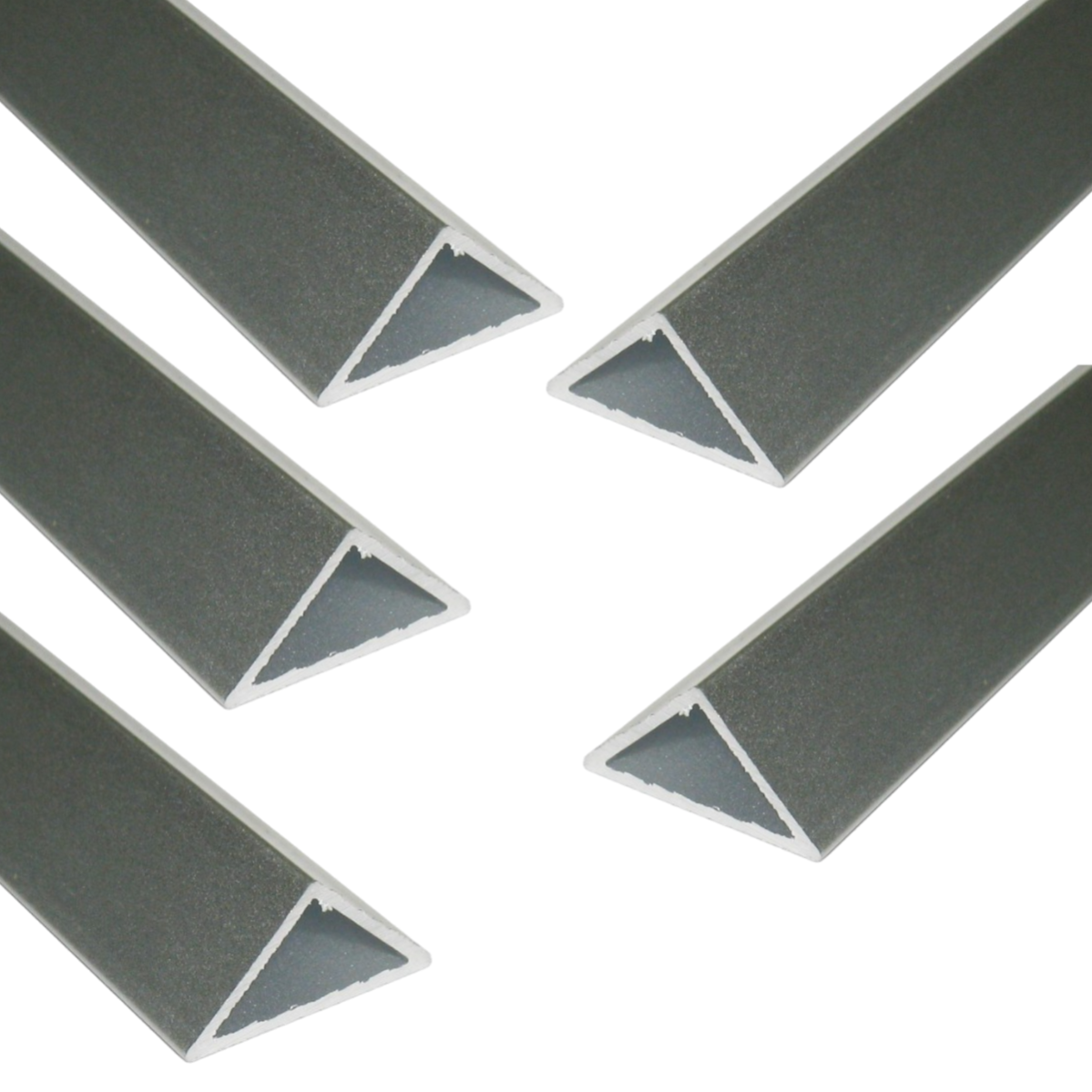 Pack x5 Perfil aluminio tira led. Forma triangular isósceles. 16,3 x 11 ...