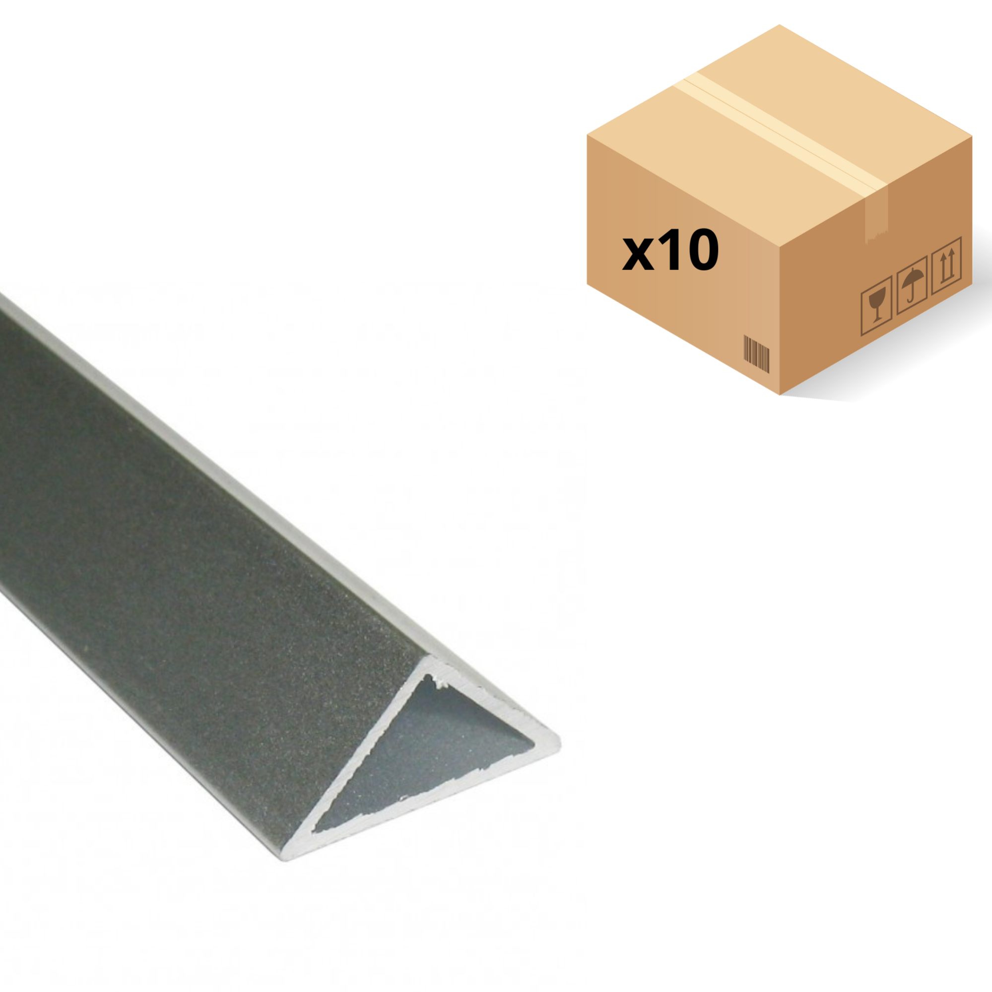 Pack x10 Perfil aluminio tira led. Forma triangular isósceles. 16,3 x ...