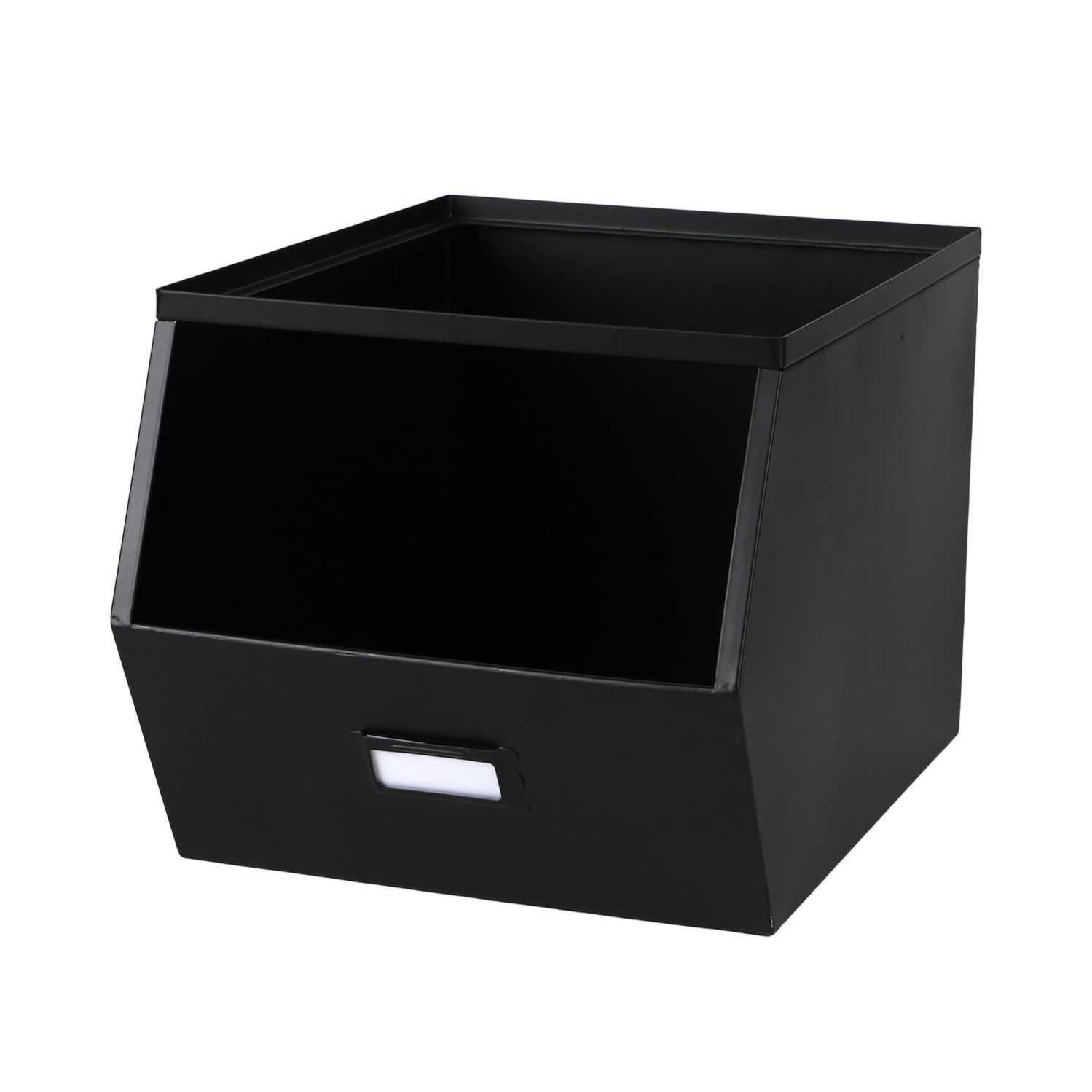 Casier de rangement en métal avec étiquette - Noir | Leroy Merlin