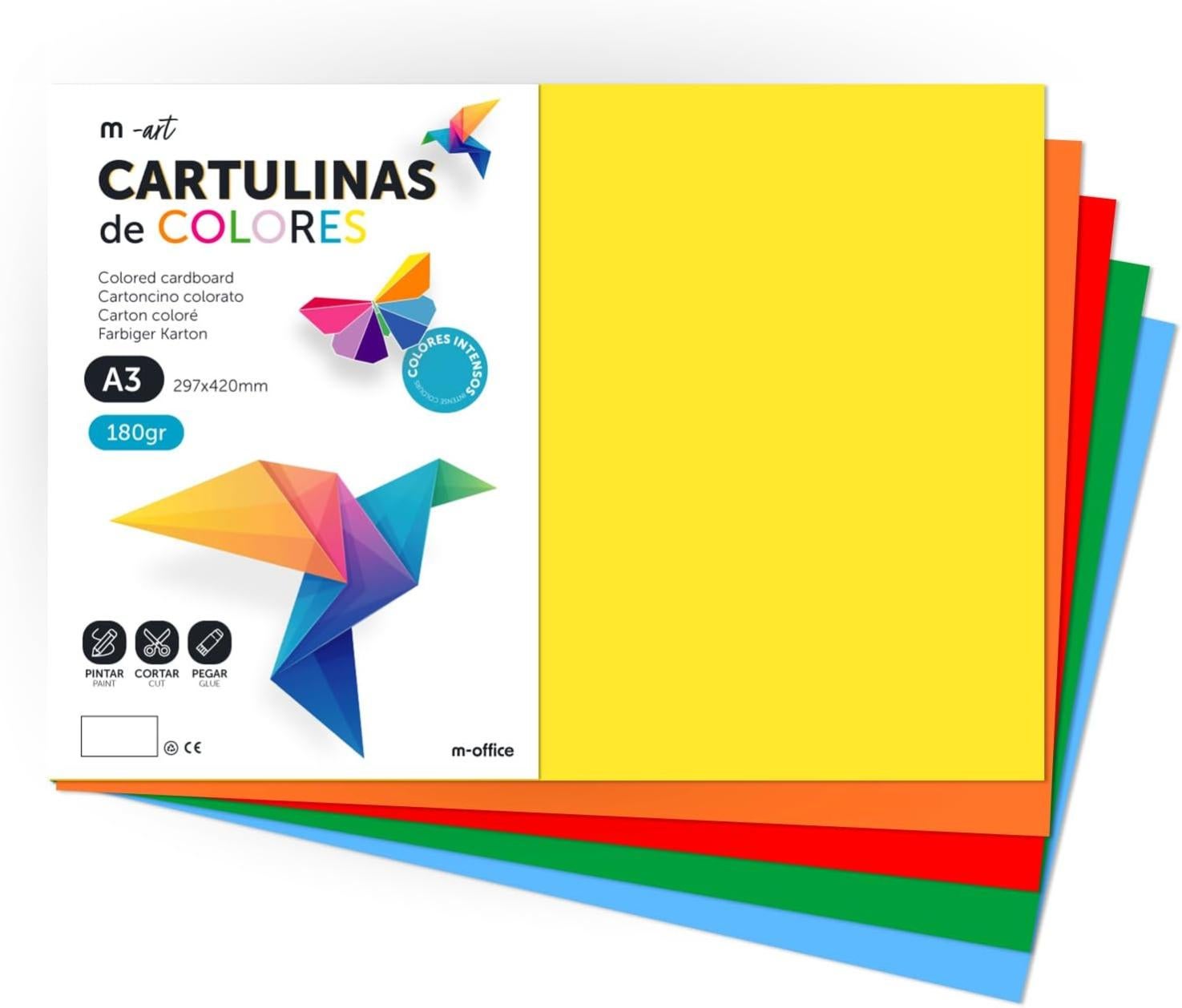 Cartulina de Colores, Cartulina A4 Colores Intensos, Hojas de ...
