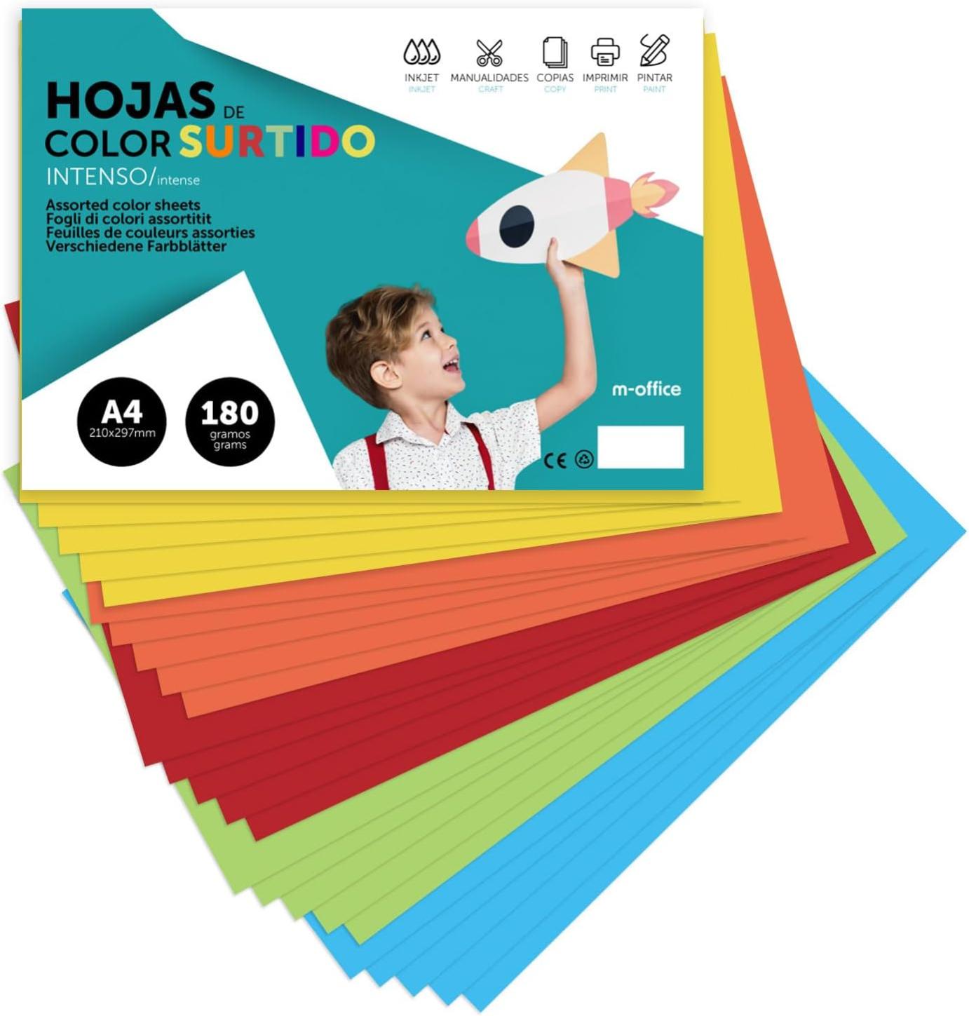 Cartulina de Colores, Cartulina A4 Colores Surtidos Pastel, 180g para ...