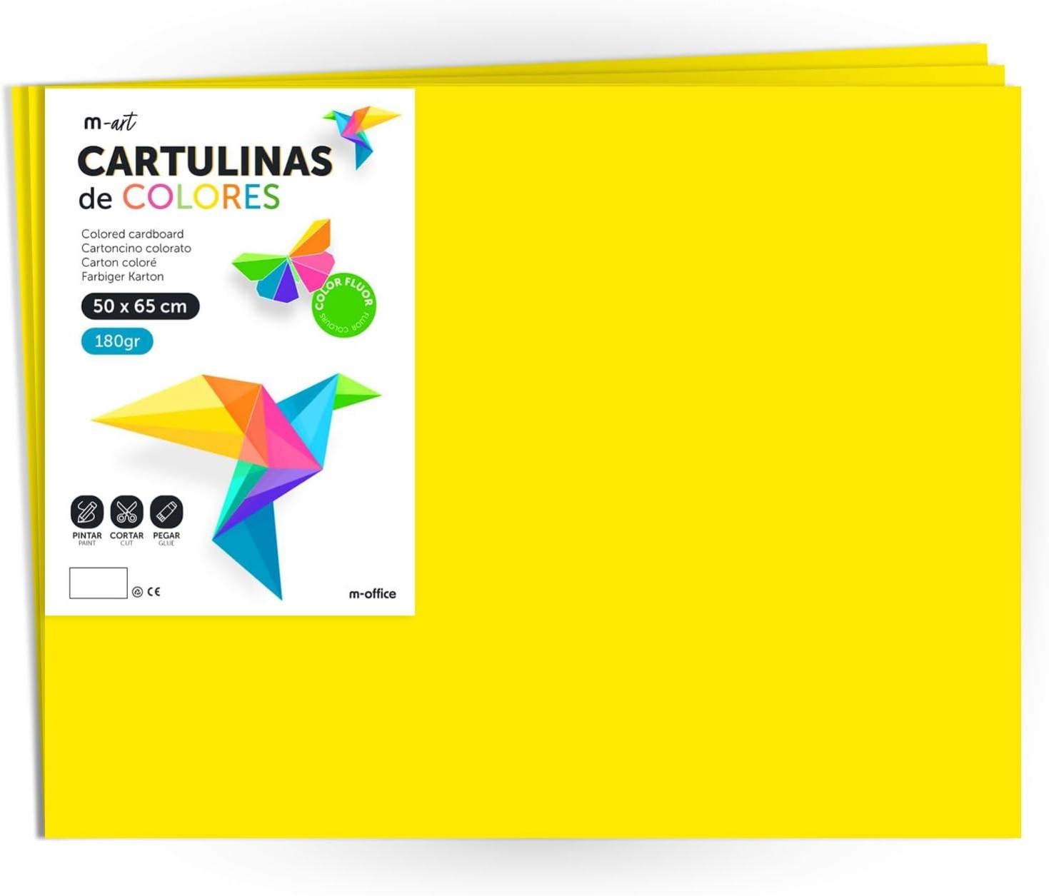 Cartulina de Colores, Cartulina Grande 50x65 cm de Colores Fluor ...