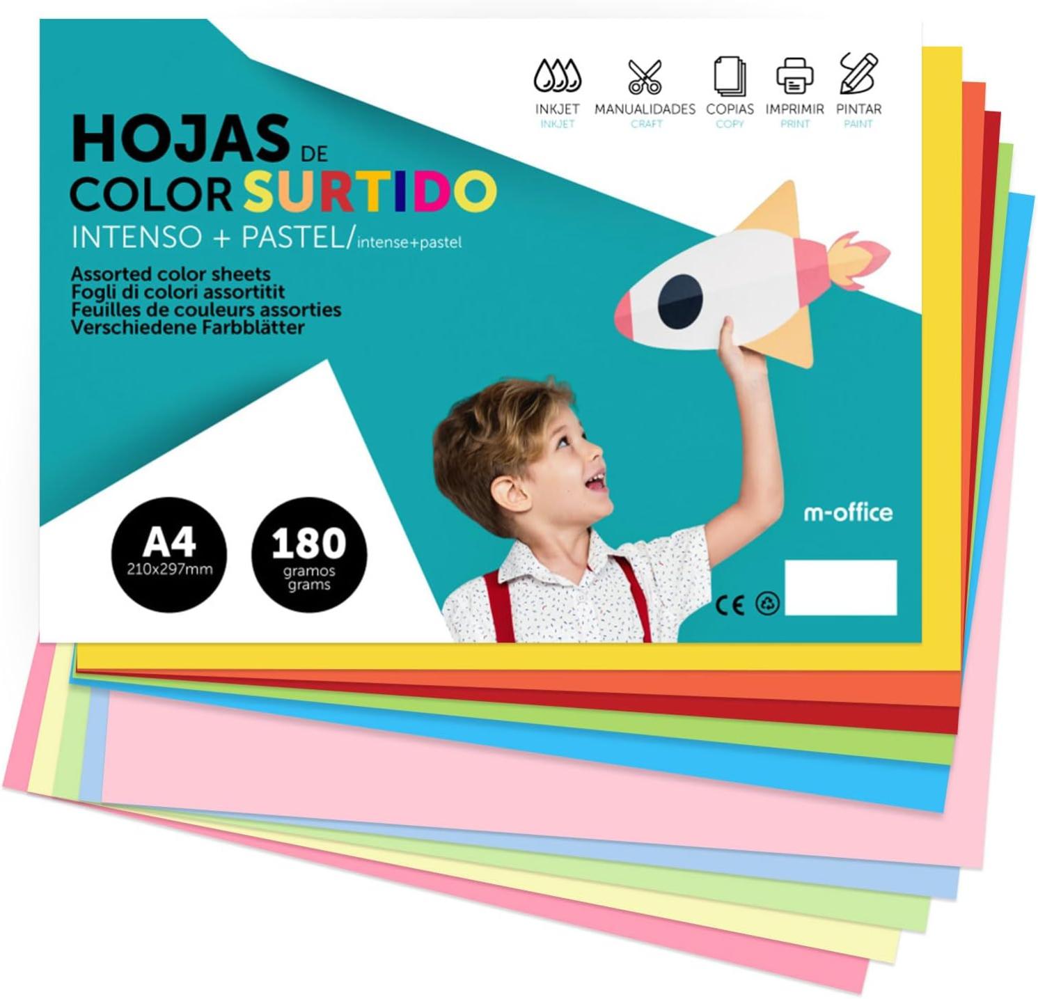 Cartulina de Colores, Cartulina A4 Colores Intensos, Hojas de ...