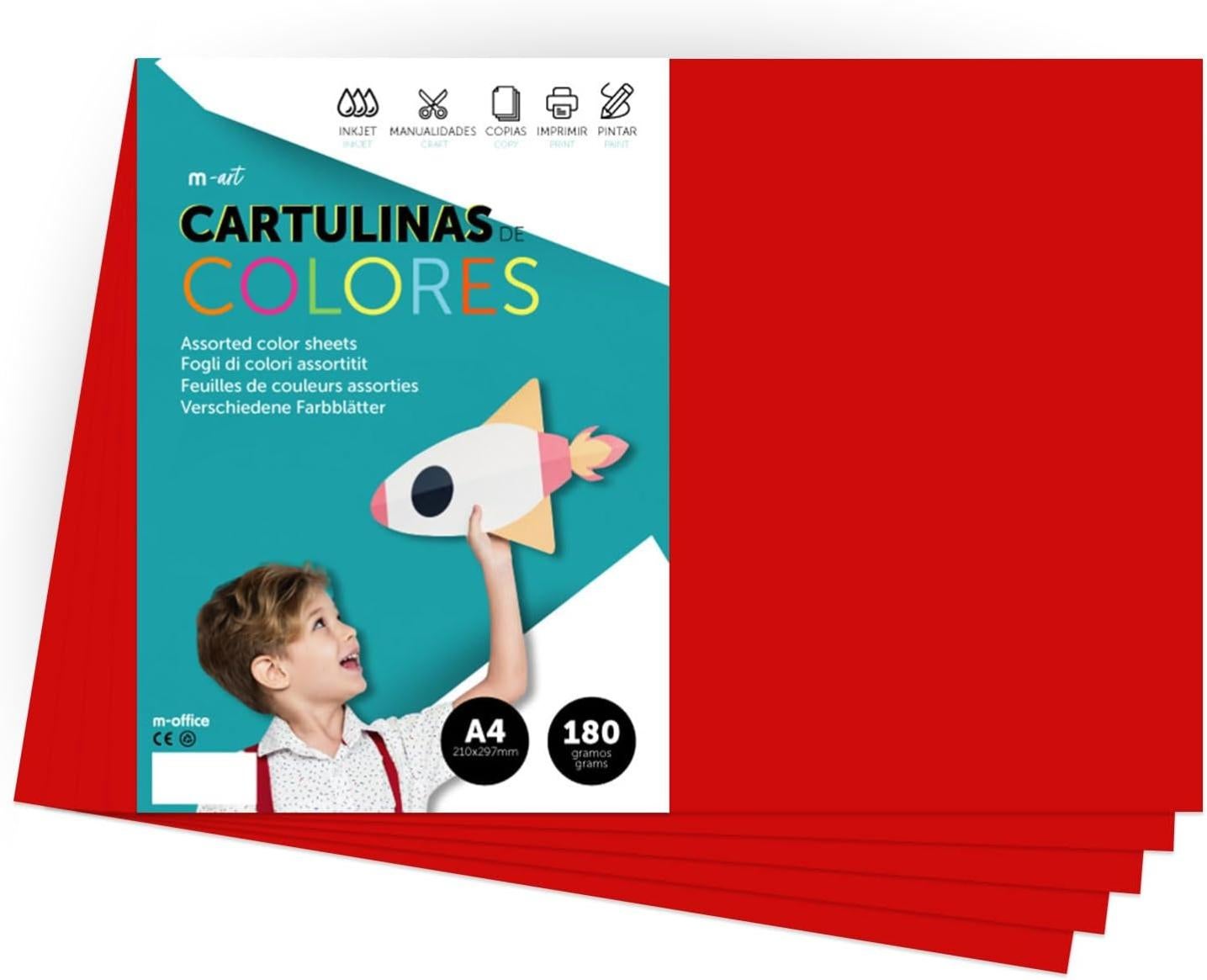 Cartulina de Colores, Cartulina A4 Colores Intensos, Hojas de ...
