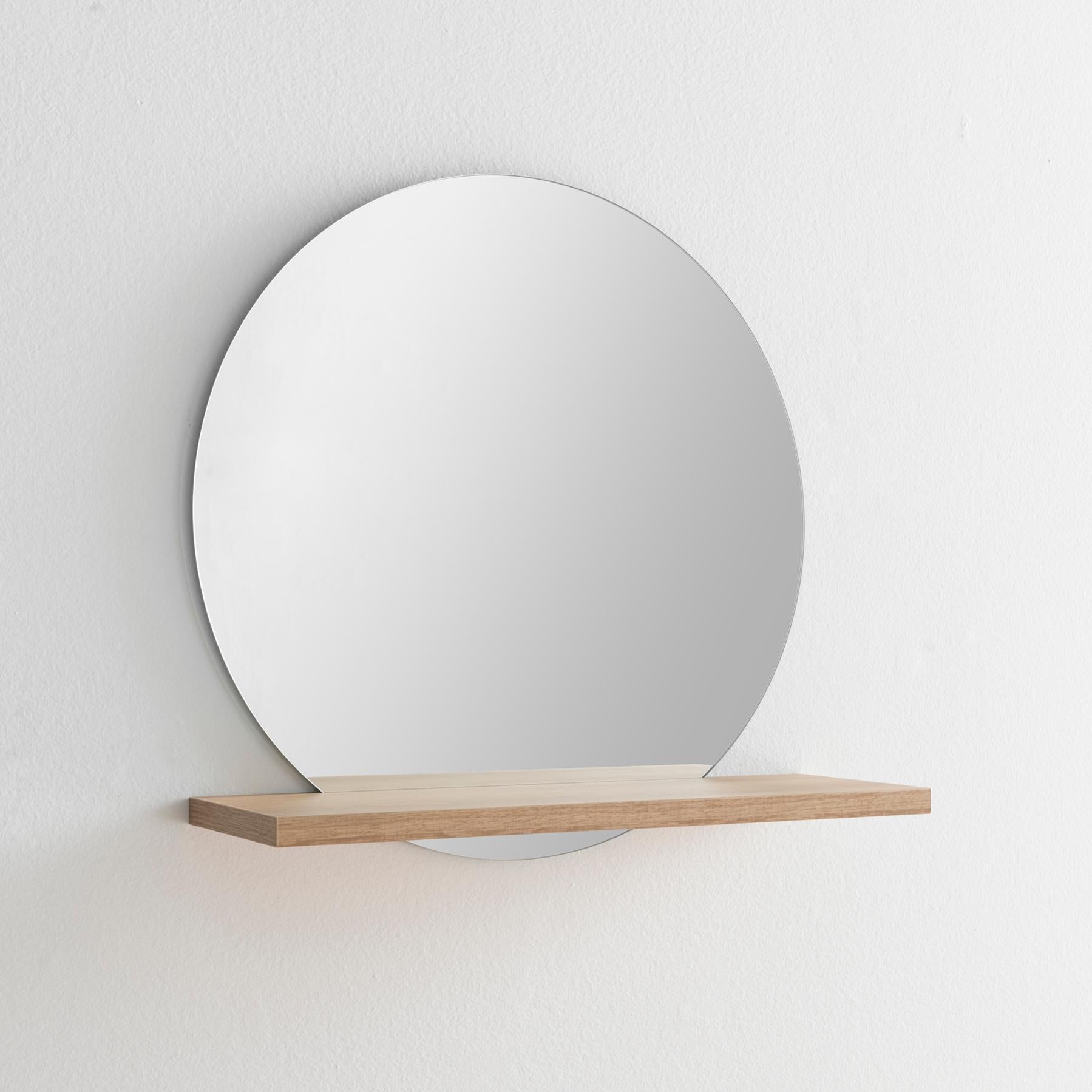 ARHome, Espejo redondo con estante Urban, 60 x 22, Roble Azteca | Leroy ...