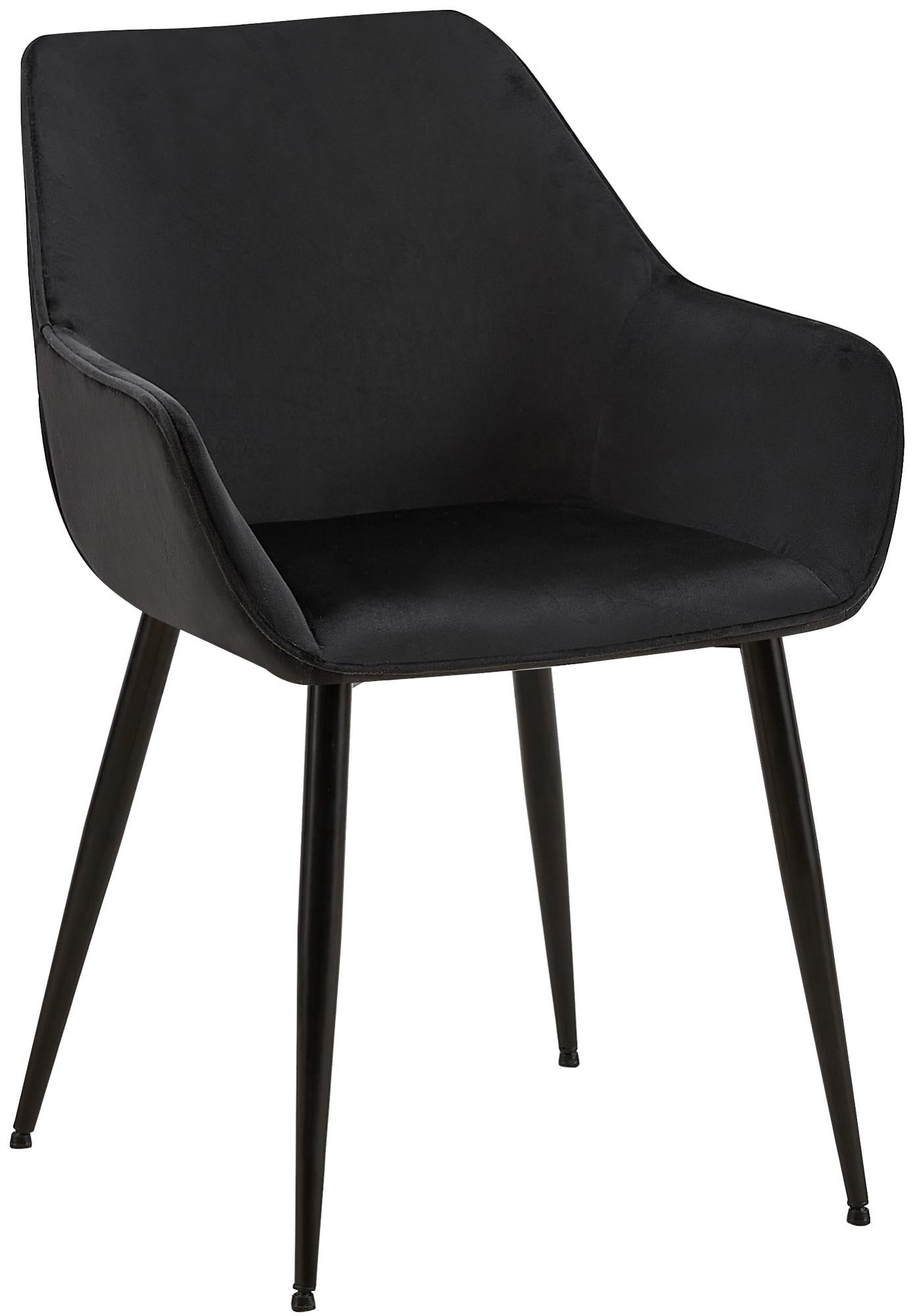 Chaise de salle à manger Vessa Noir |Velours | Leroy Merlin