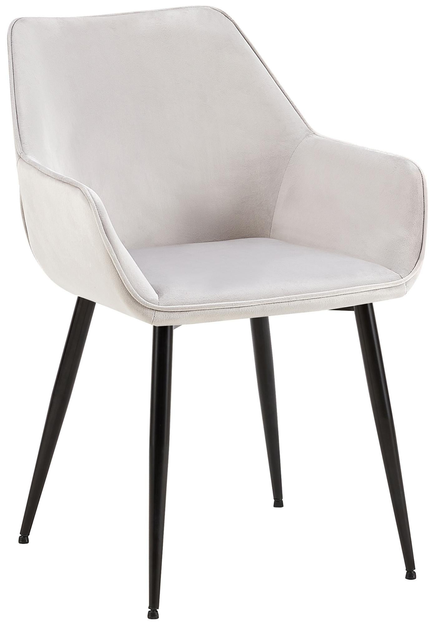 Chaise de salle à manger Vessa Gris clair|Velours | Leroy Merlin