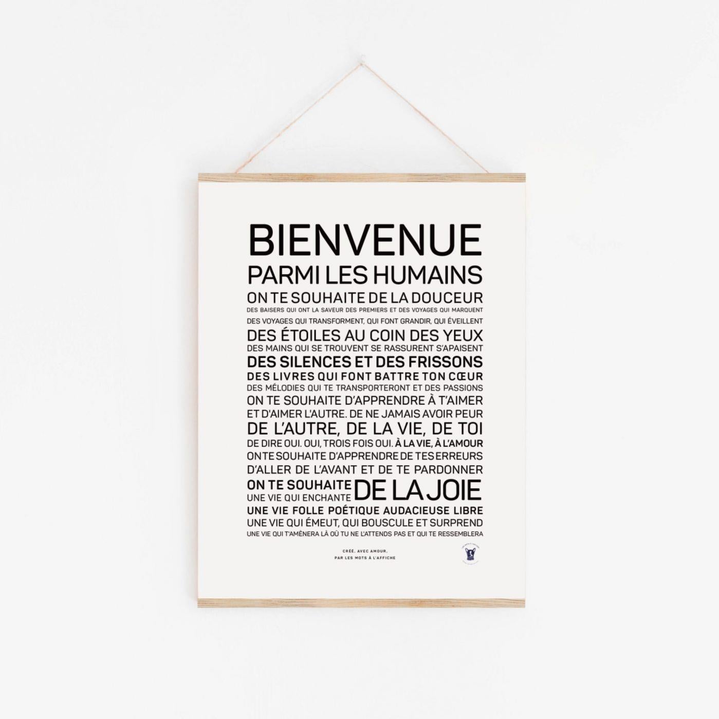 Affiche imprimée A2 "Bienvenue parmi les humains" (Poster) 42 x 59.4 cm ...