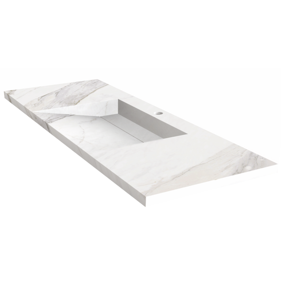 ENCIMERA RECRECIDA DE PORCELANICO TECNICO ESTILYA CON LAVABO INTEGRADO (UN SENO) TOP INTEGRITY ...