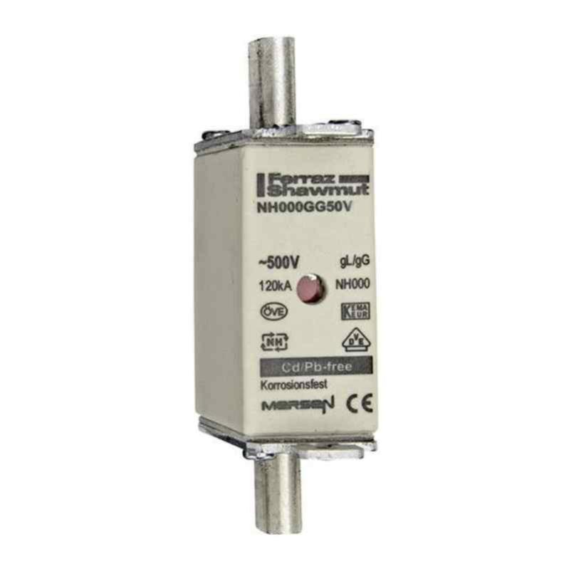 Fusible à couteaux - nh000 - gg - 100a - avec indicateur - 500v ...