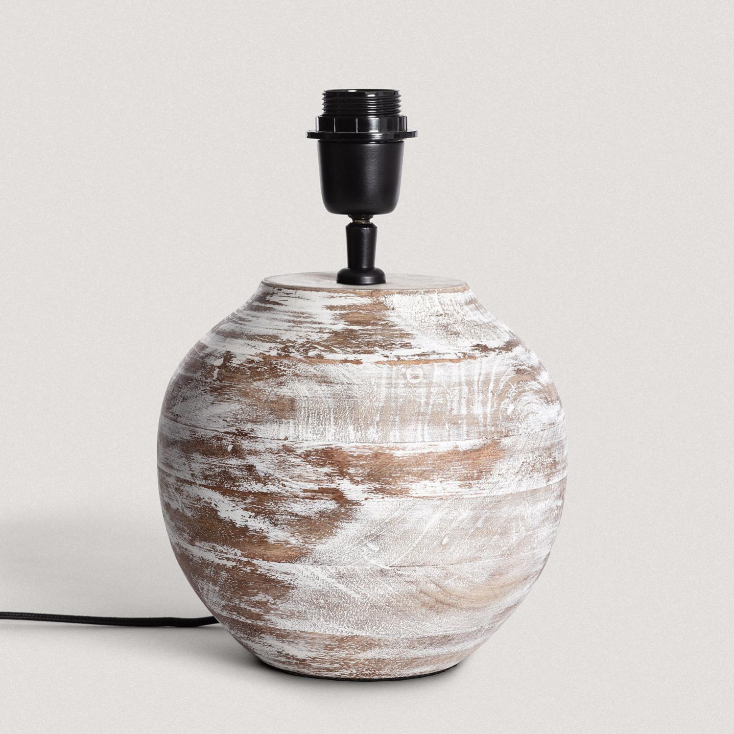 Pied de Lampe à Poser en bois Chandan ILUZZIA Naturel | Leroy Merlin