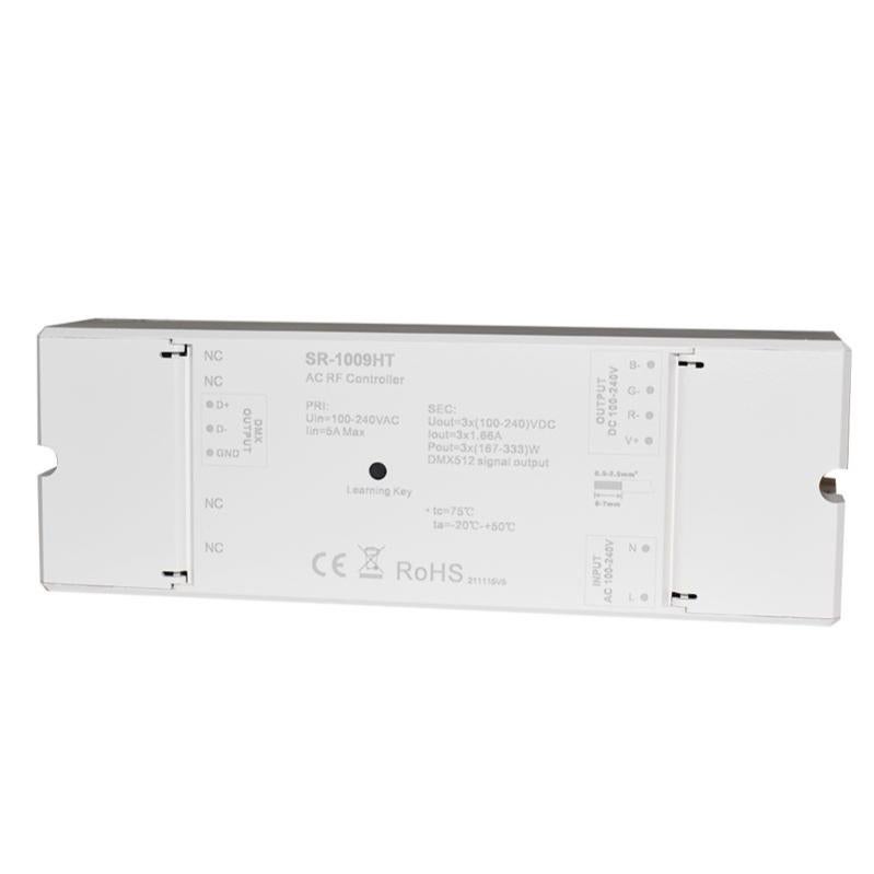 Controllore RGB 230V (3 canali 1,6A/canale) Ricevitore RF/DMX SUNRICHER ...