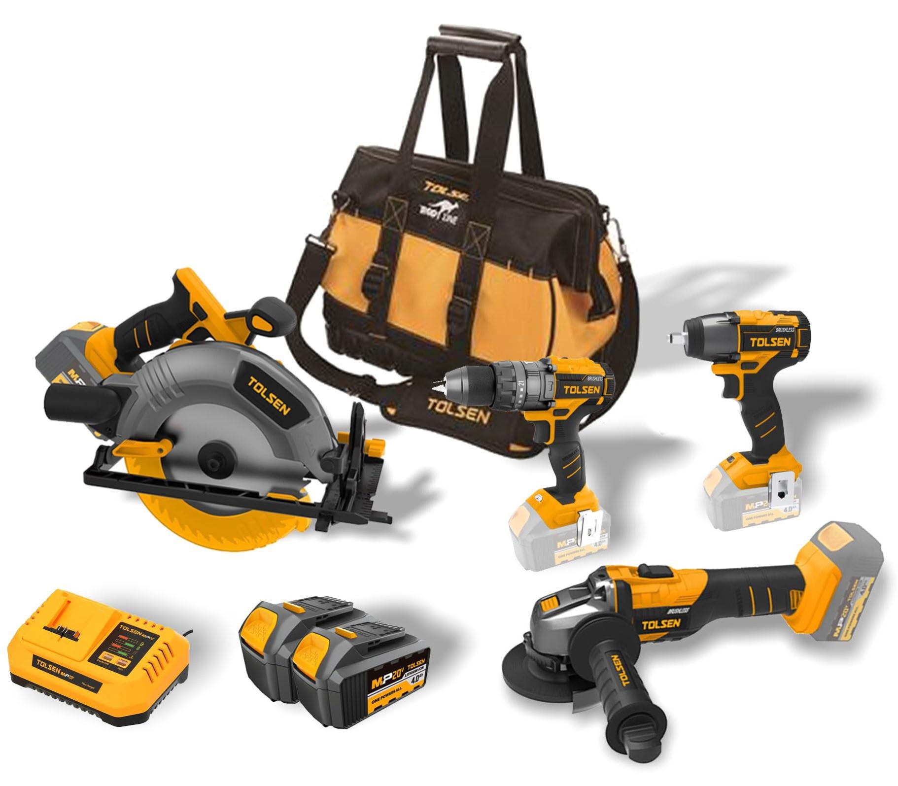 Ensemble d'outils électriques sans fil Tolsen série MP20 brushless + 2 ...