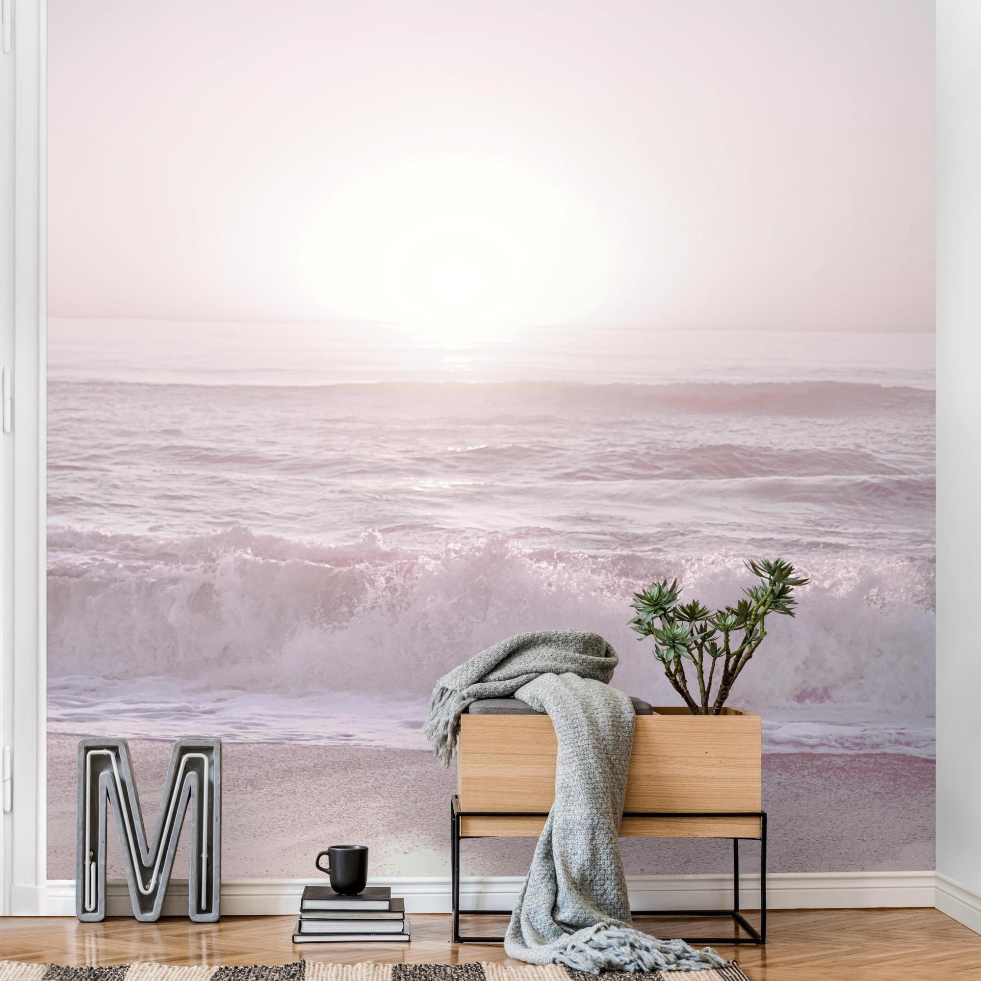 Papiers peint panoramique rose nature plage 342 - salon chambre cuisine ...