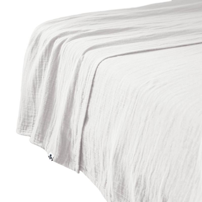 Drap plat 240 x 300 cm en double gaze de coton blanc - PEPA | Leroy Merlin