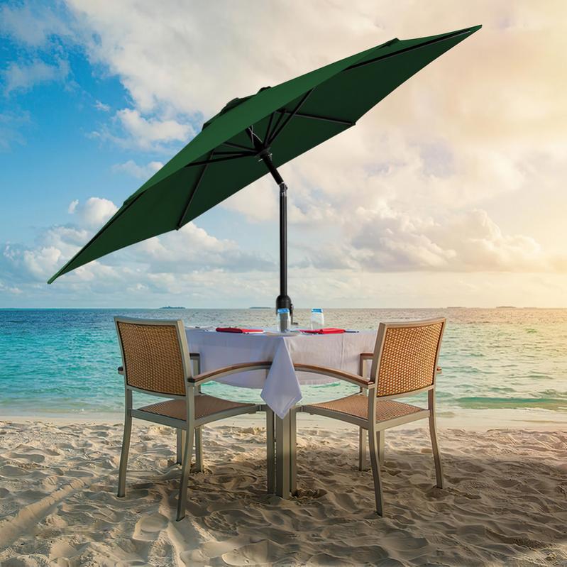 Parasol Ø270CM - Hauteur et Angle Réglables - Système de Manivelle ...