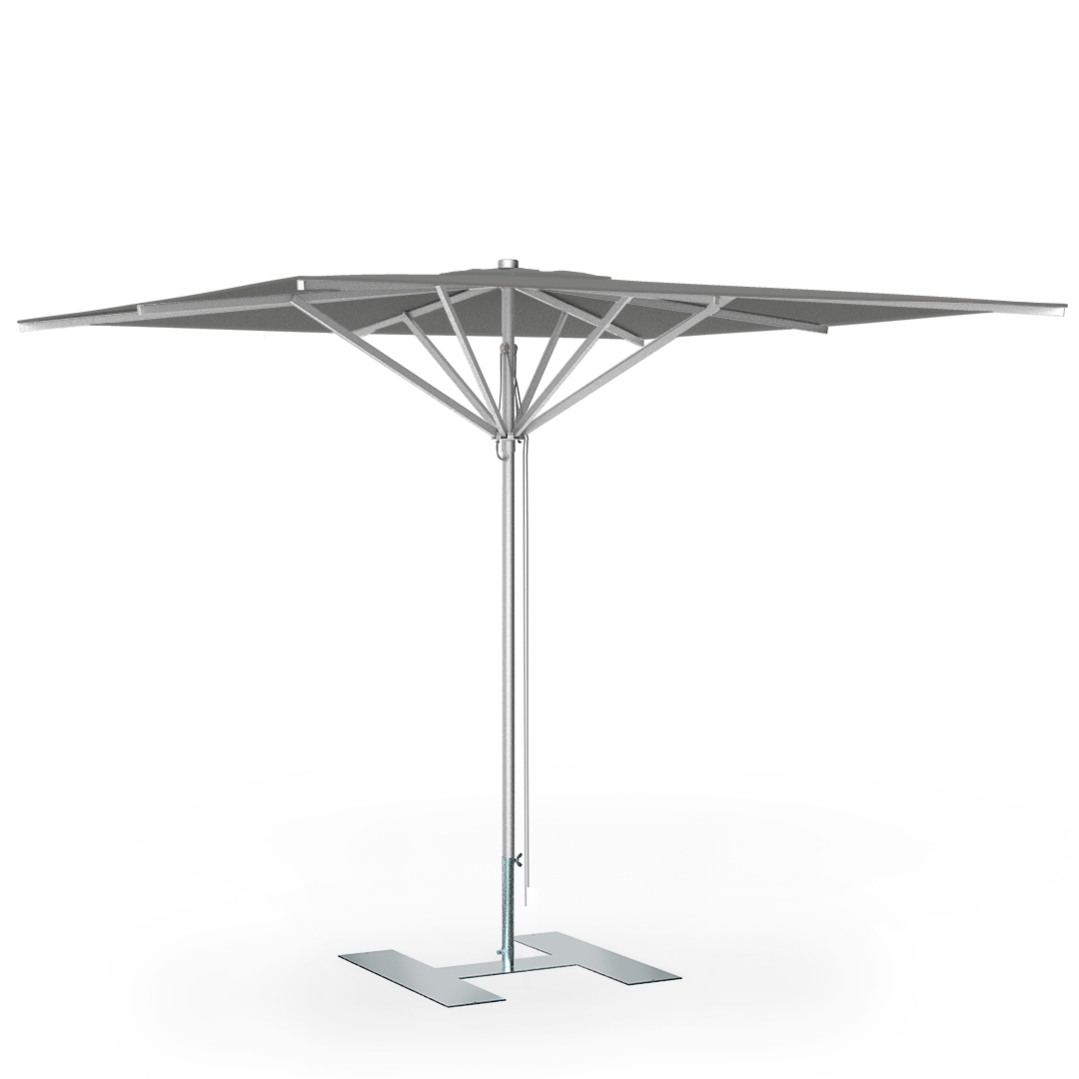 Parasol de terrasse complet Prémium Gris 240 x 240 Armature Gris ...