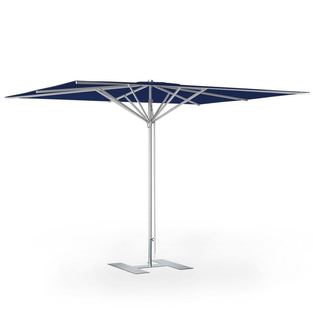 Parasol de terrasse complet Prémium Bleu foncé 300 x 250 Armature Gris ...