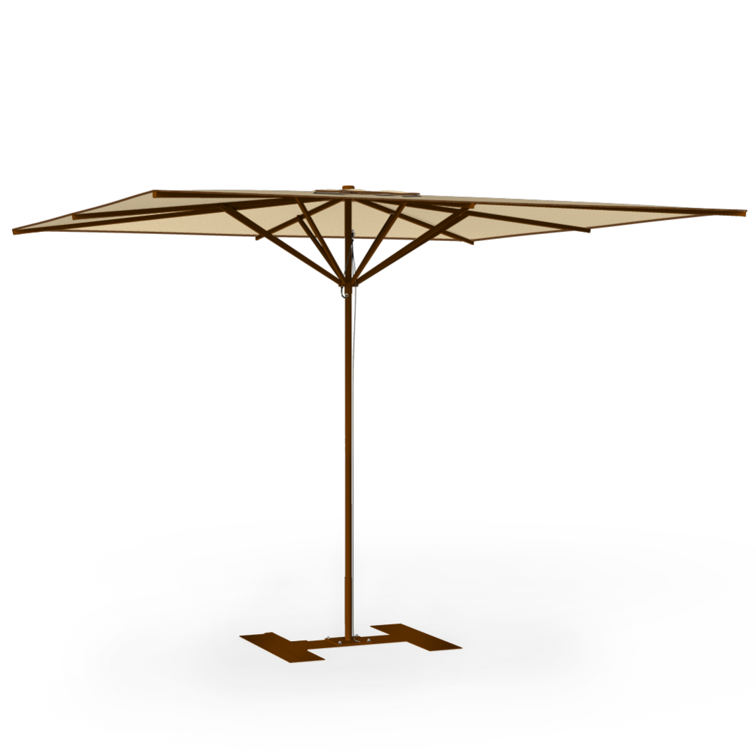 Parasol de terrasse complet Privilège Havane 300 x 300 Armature Marron ...
