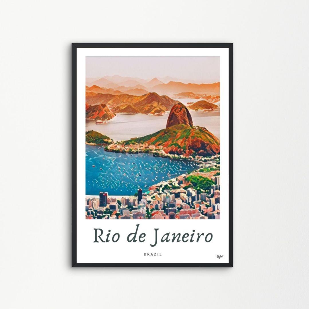 Poster città Rio de Janeiro Brasile - 30 x 42 cm Made in Italy | Leroy ...